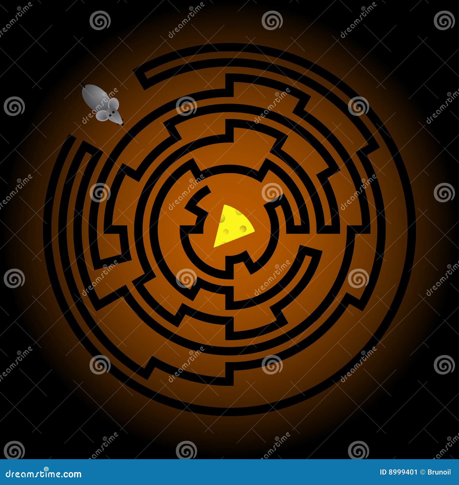 The Maze, the Rat and the Cheese Stock Vector - Illustration of smell ...