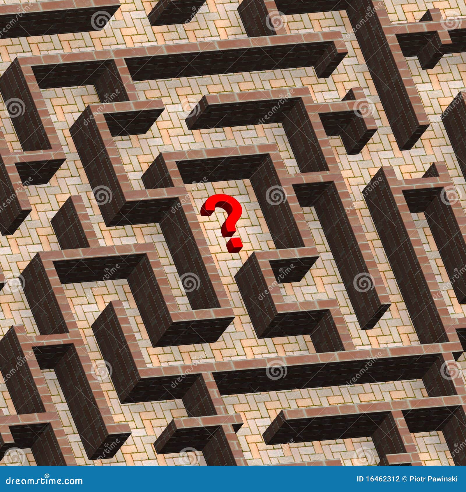 Maze and Red Question Mark Concept Stock Illustration - Illustration of ...