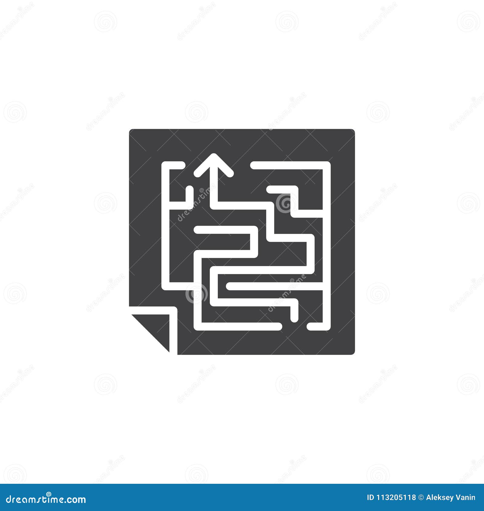 Maze scheme vector icon stock vector. Illustration of game - 113205118