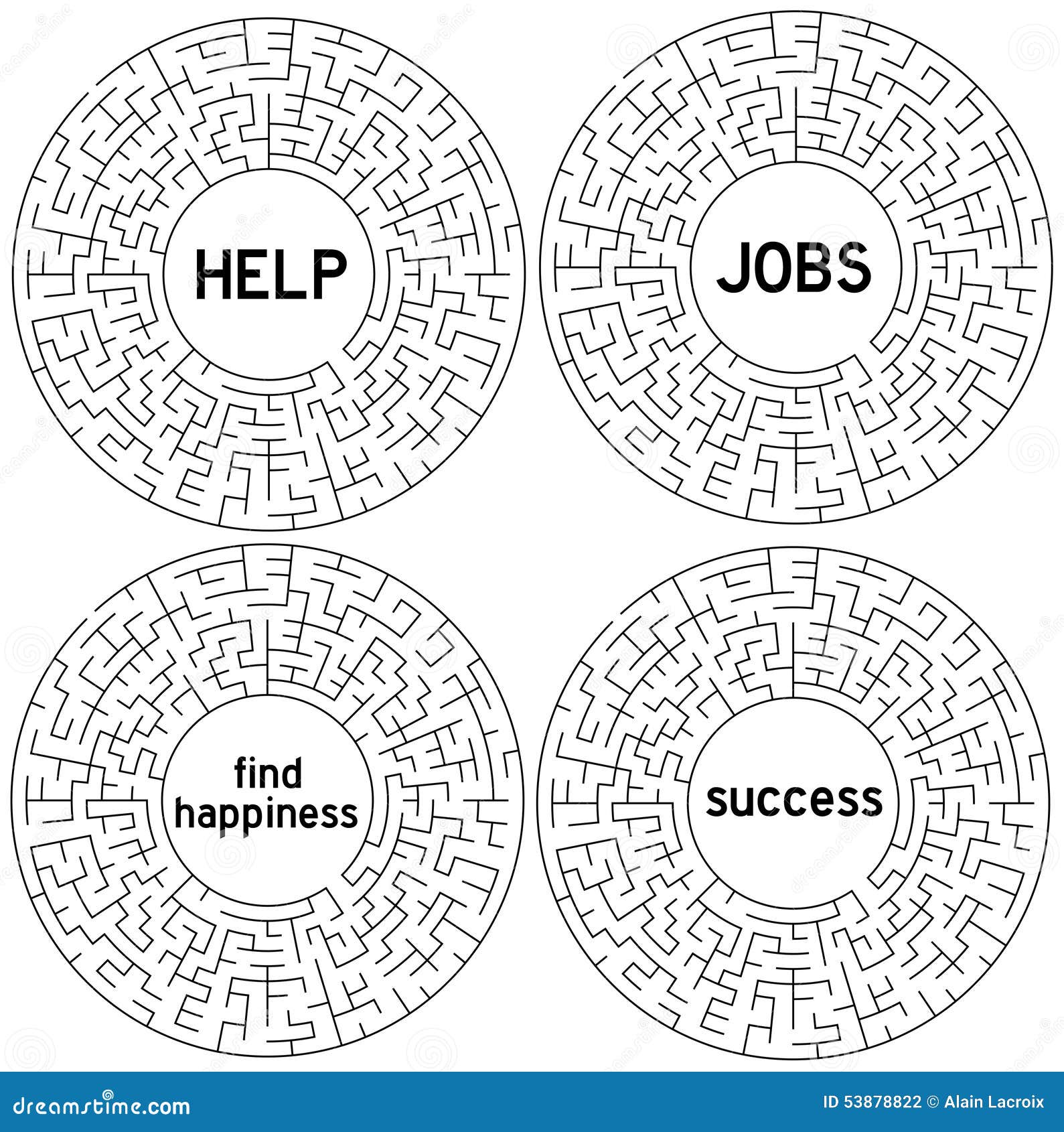 Maze search stock illustration. Illustration of personal - 53878822