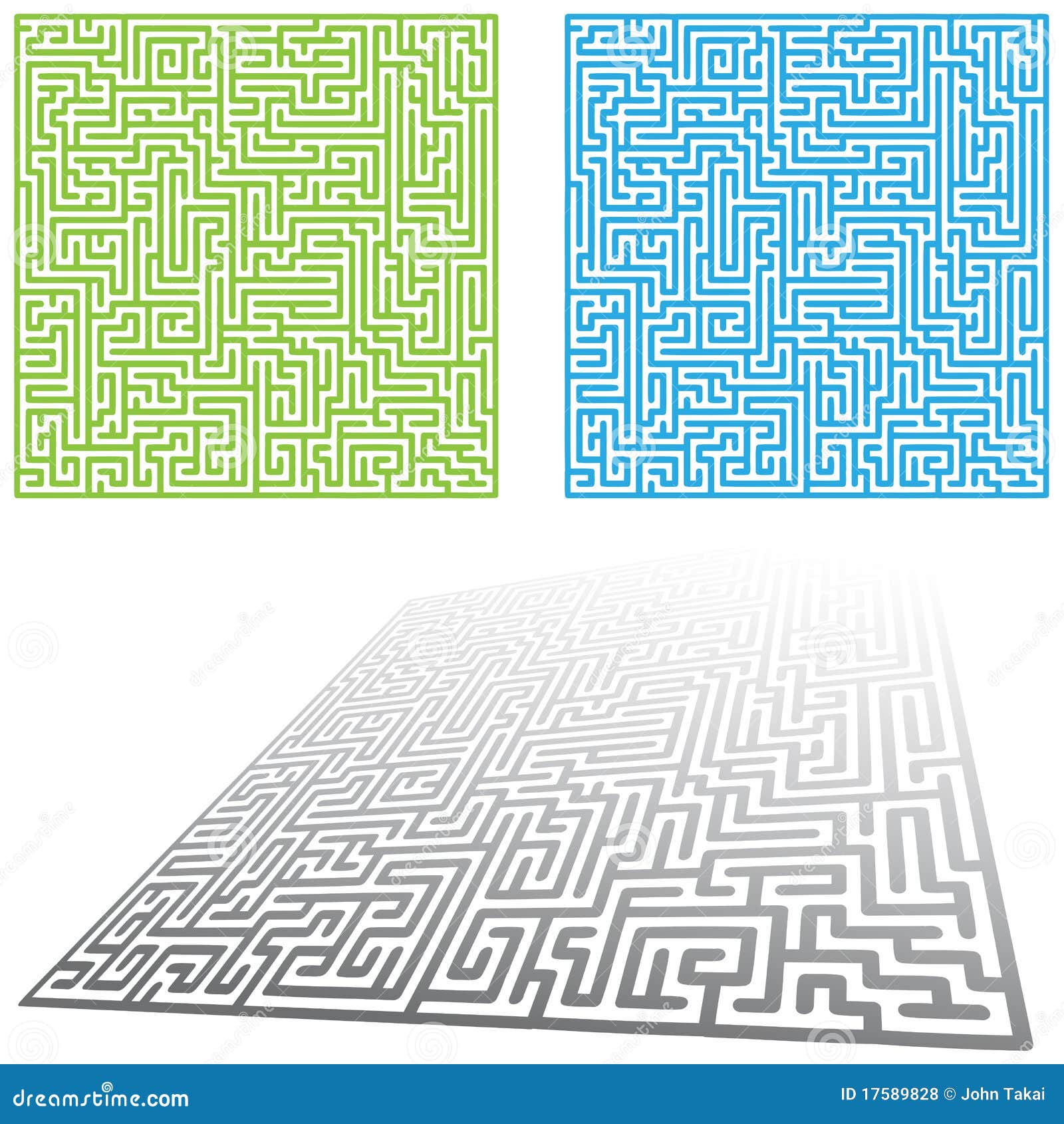 Maze Set stock vector. Illustration of puzzles, architecture - 17589828