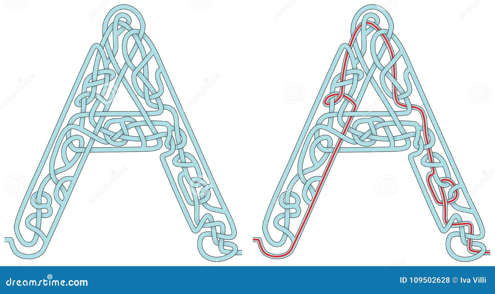 Maze Letter Cyrillic Vector Illustration | CartoonDealer.com #107235726