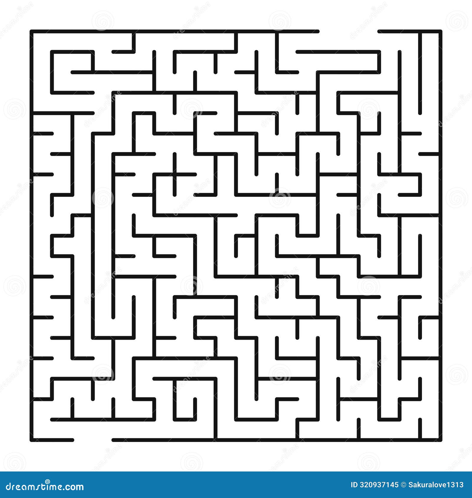 Maze Shape Design Element. There is One Entrance and Exit and One ...