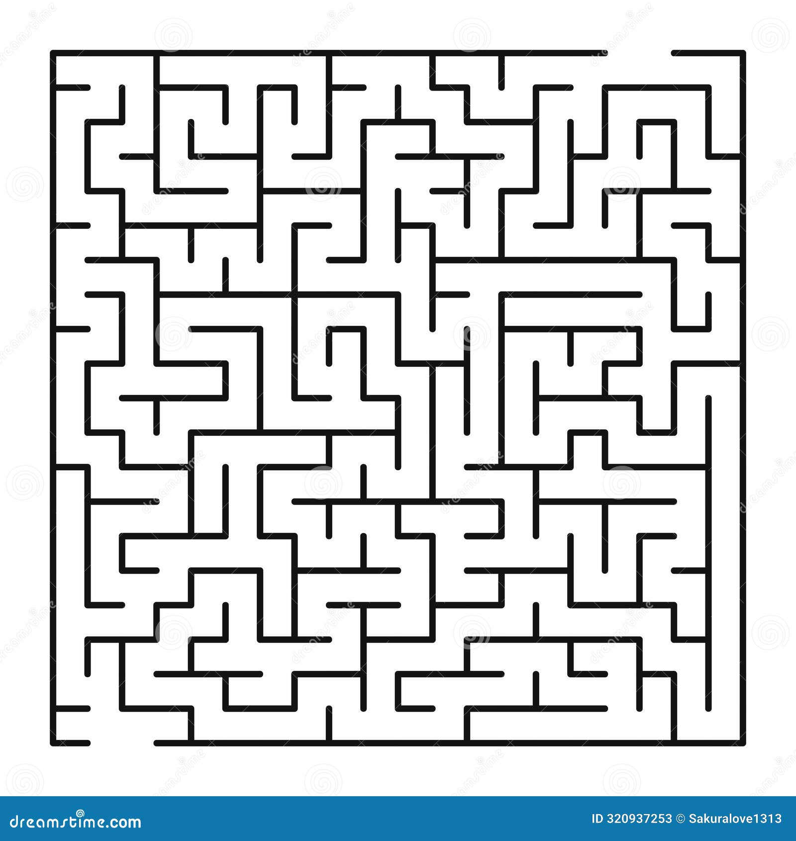 Maze Shape Design Element. There is One Entrance and Exit and One ...