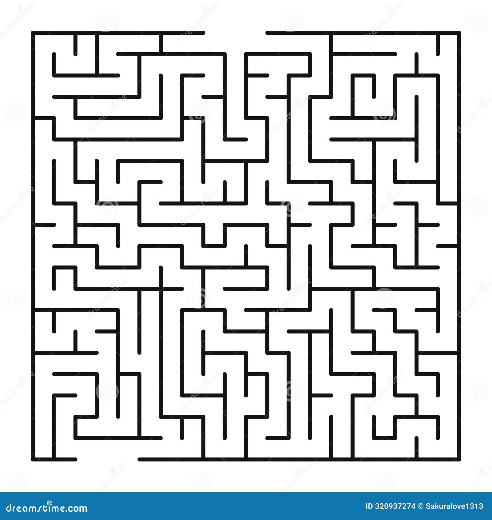 Maze Shape Design Element. There is One Entrance and Exit and One ...