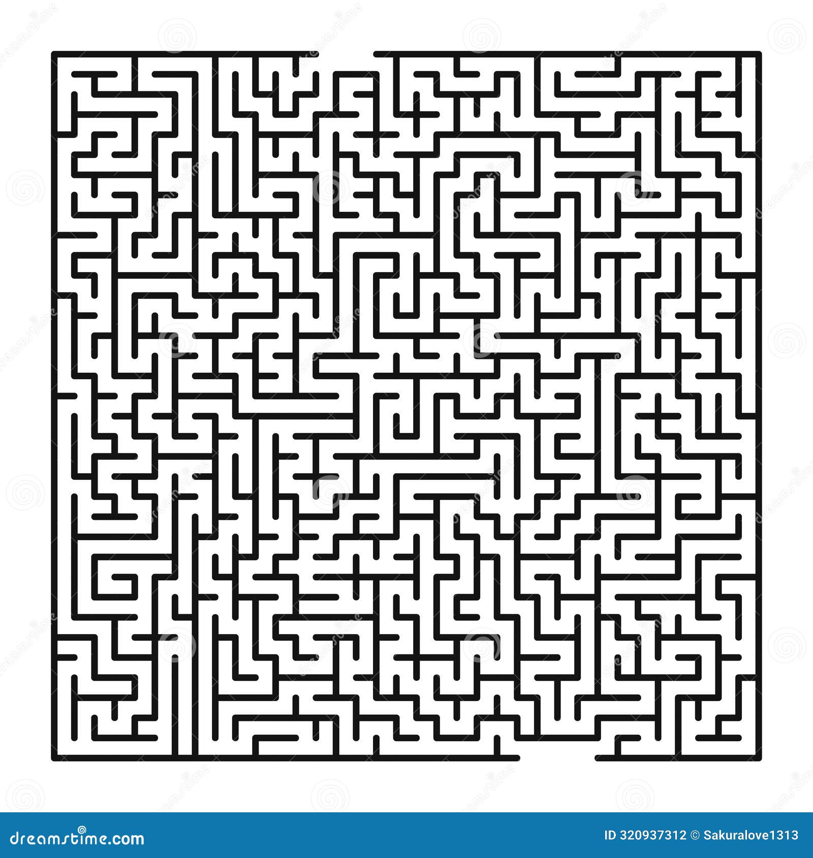 Maze Shape Design Element. There is One Entrance and Exit and One ...