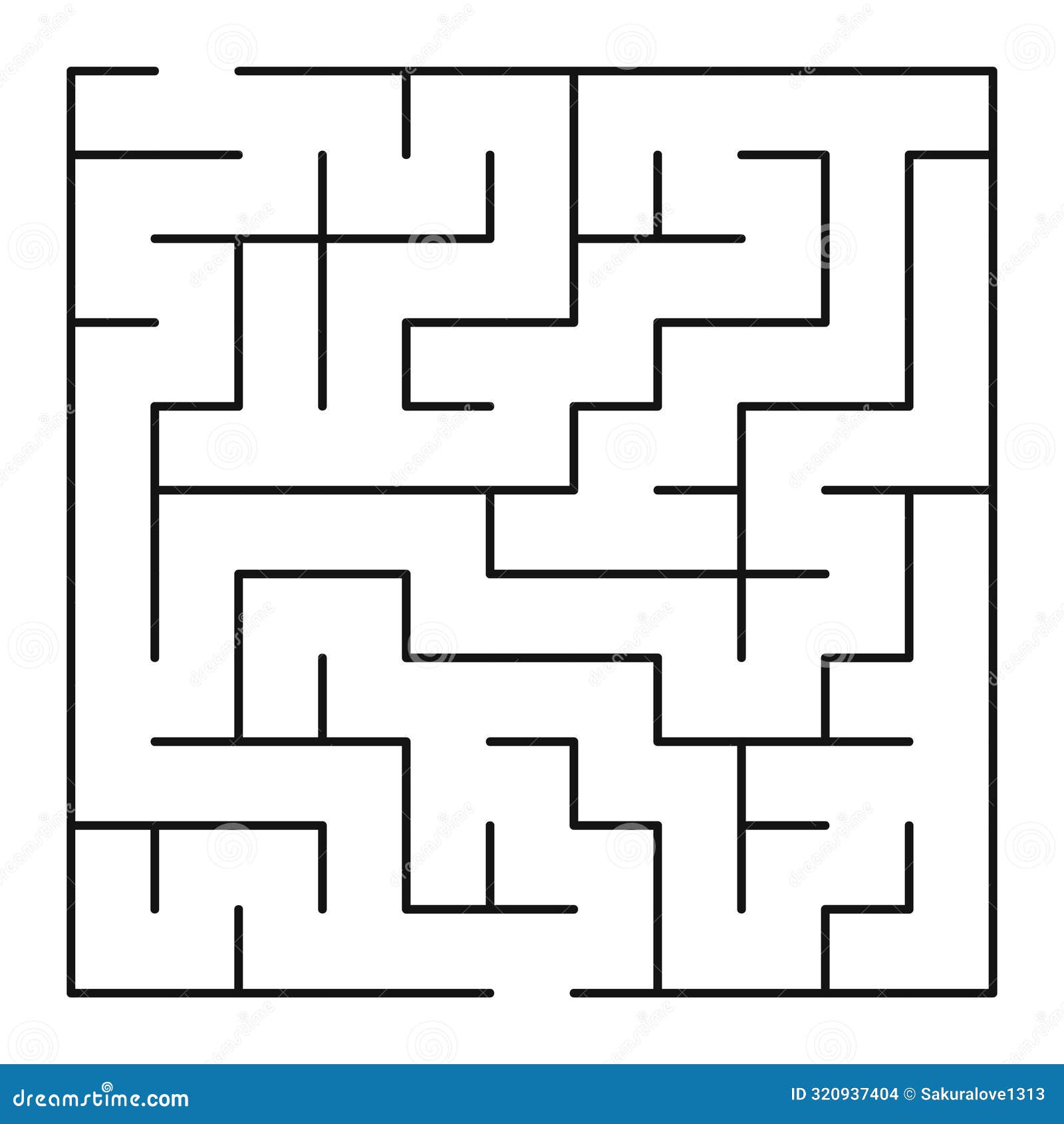 Maze Shape Design Element. There is One Entrance and Exit and One ...