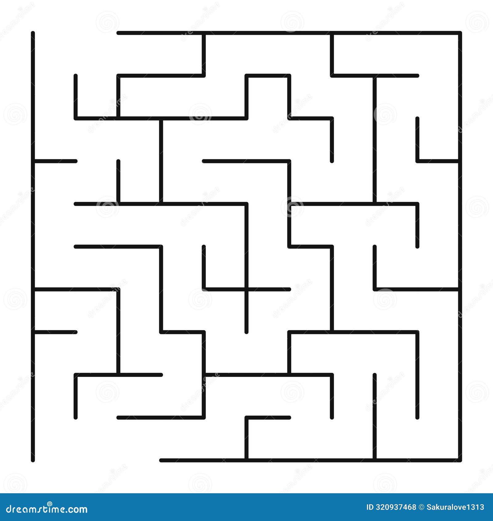 Maze Shape Design Element. There is One Entrance and Exit and One ...