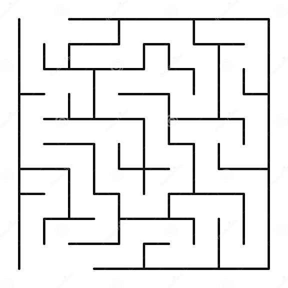 Maze Shape Design Element. There is One Entrance and Exit and One ...