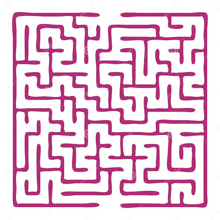 Maze Shape Design Element. There is One Entrance and Exit and One ...