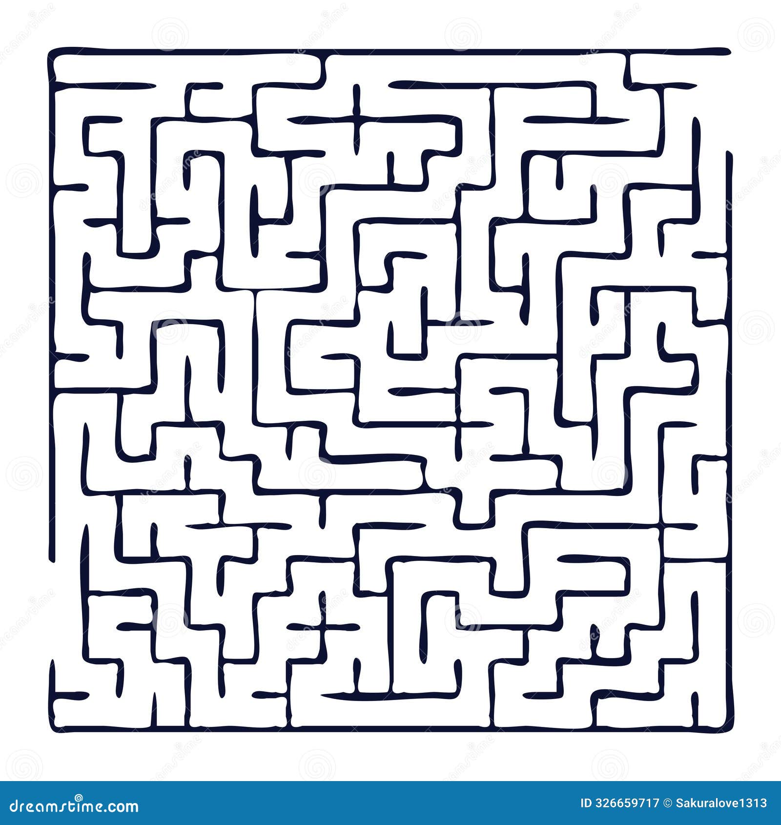 Maze Shape Design Element. There is One Entrance and Exit and One ...