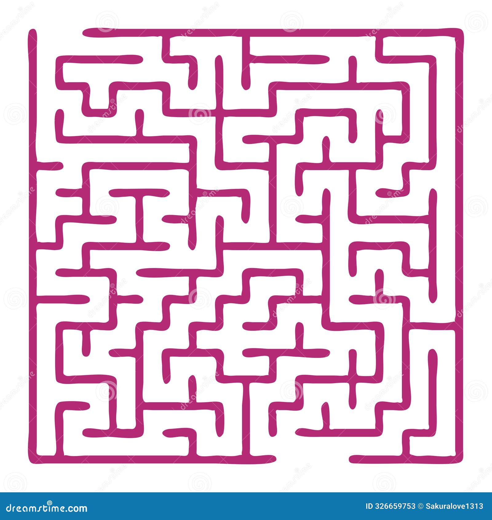 Maze Shape Design Element. There is One Entrance and Exit and One ...