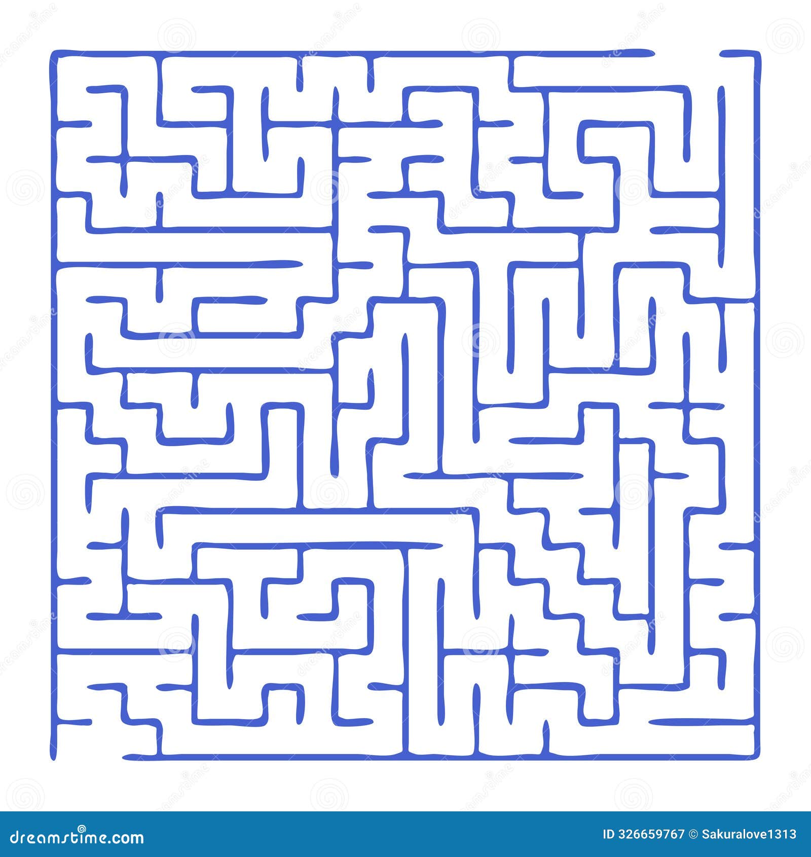 Maze Shape Design Element. There is One Entrance and Exit and One ...