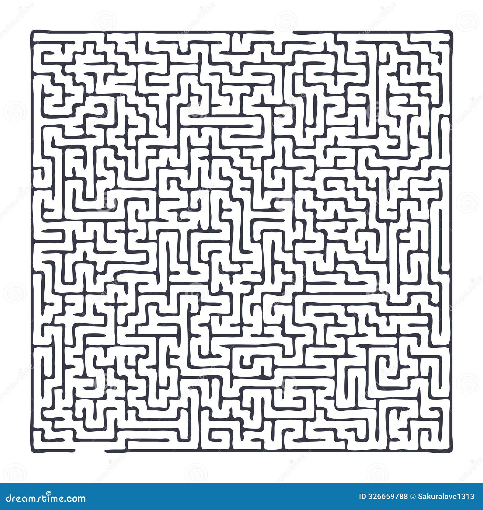 Maze Shape Design Element. There is One Entrance and Exit and One ...
