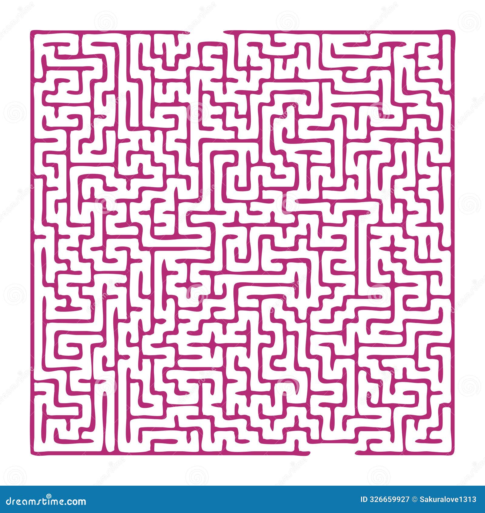Maze Shape Design Element. There is One Entrance and Exit and One ...