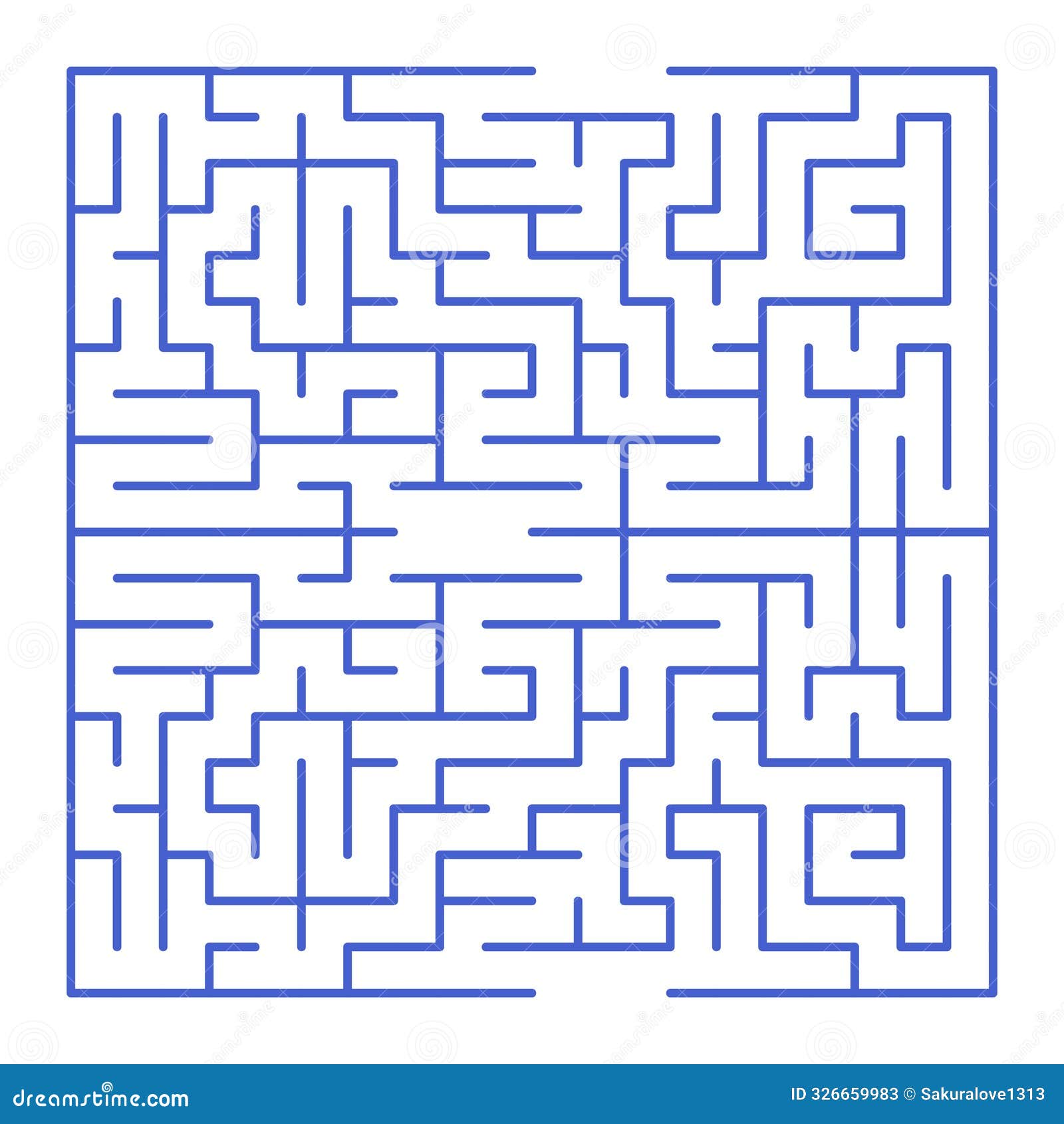 Maze Shape Design Element. There is One Entrance and Exit and One ...