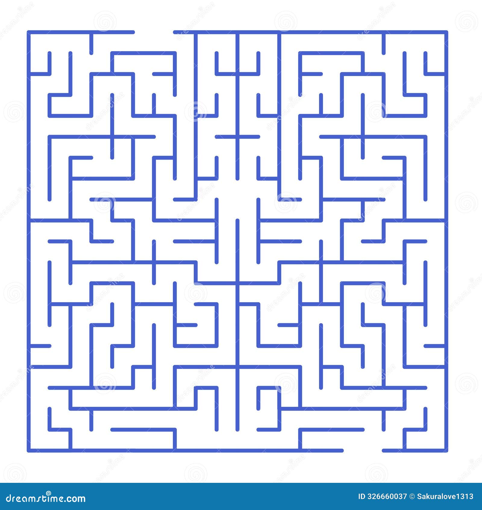 Maze Shape Design Element. There is One Entrance and Exit and One ...