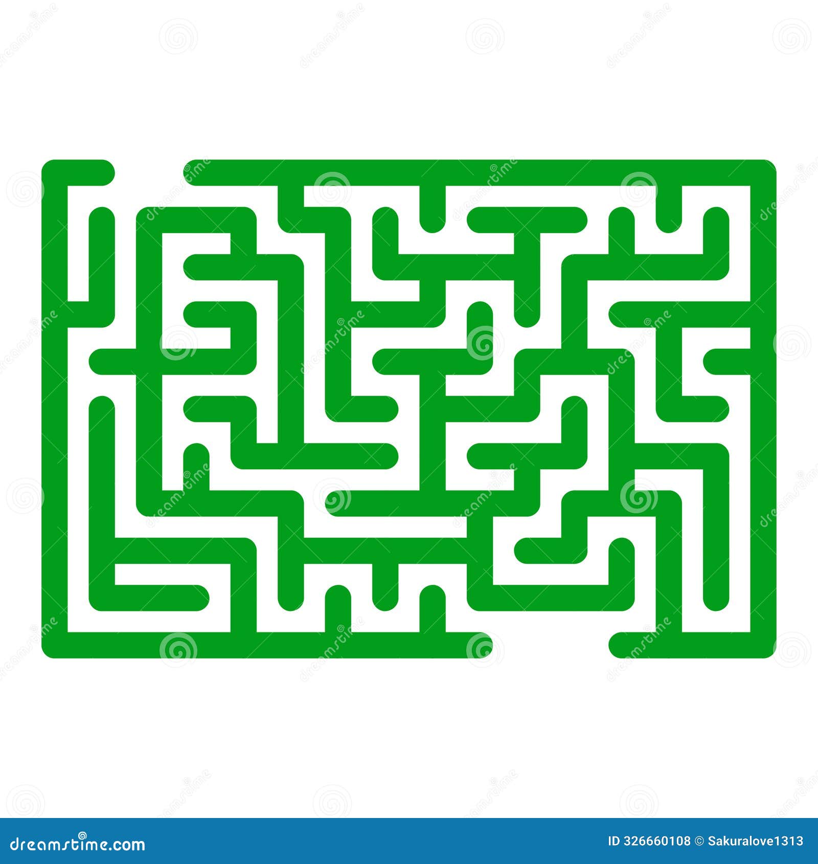 Maze Shape Design Element. There is One Entrance and Exit and One ...