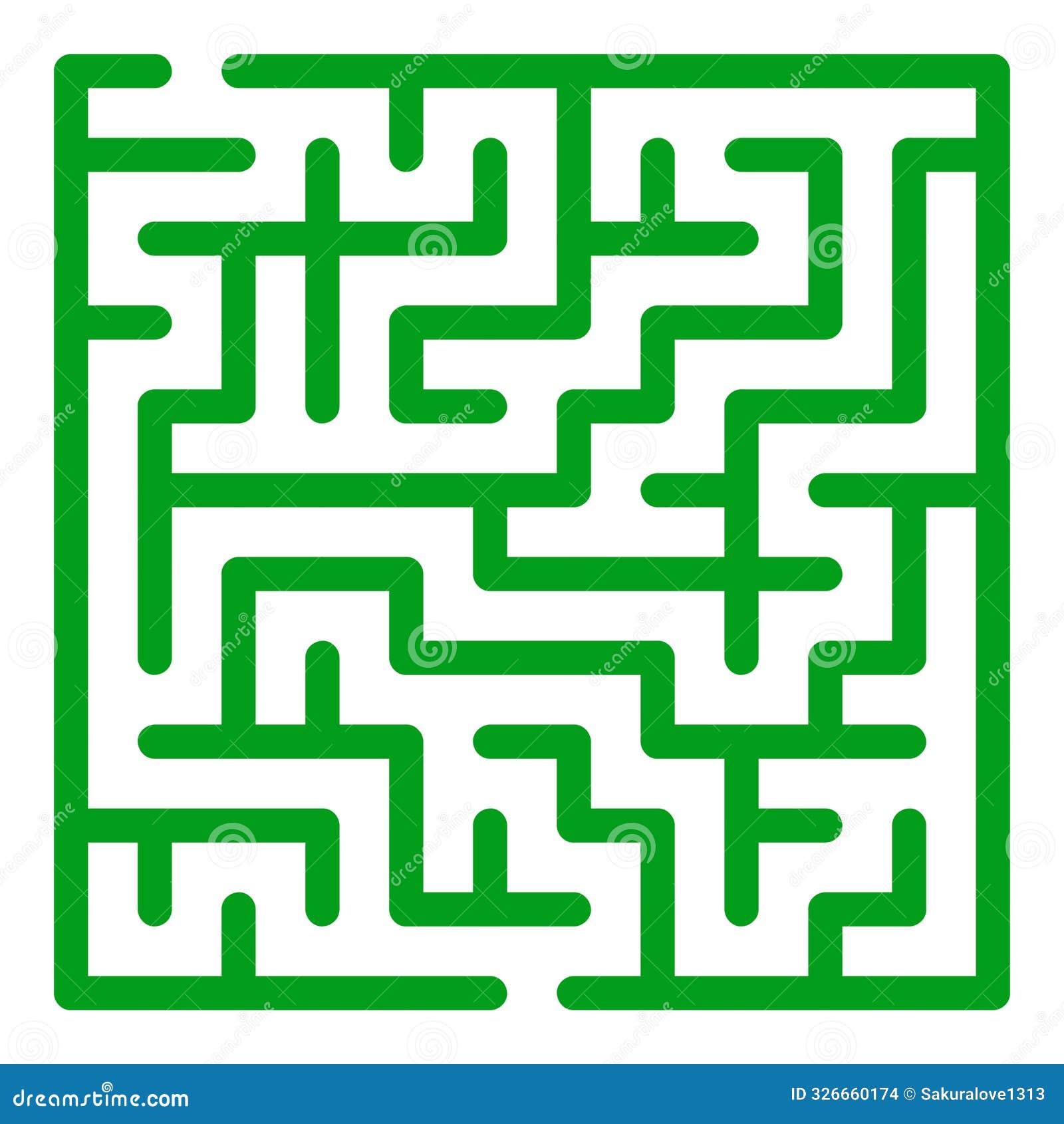 Maze Shape Design Element. There is One Entrance and Exit and One ...