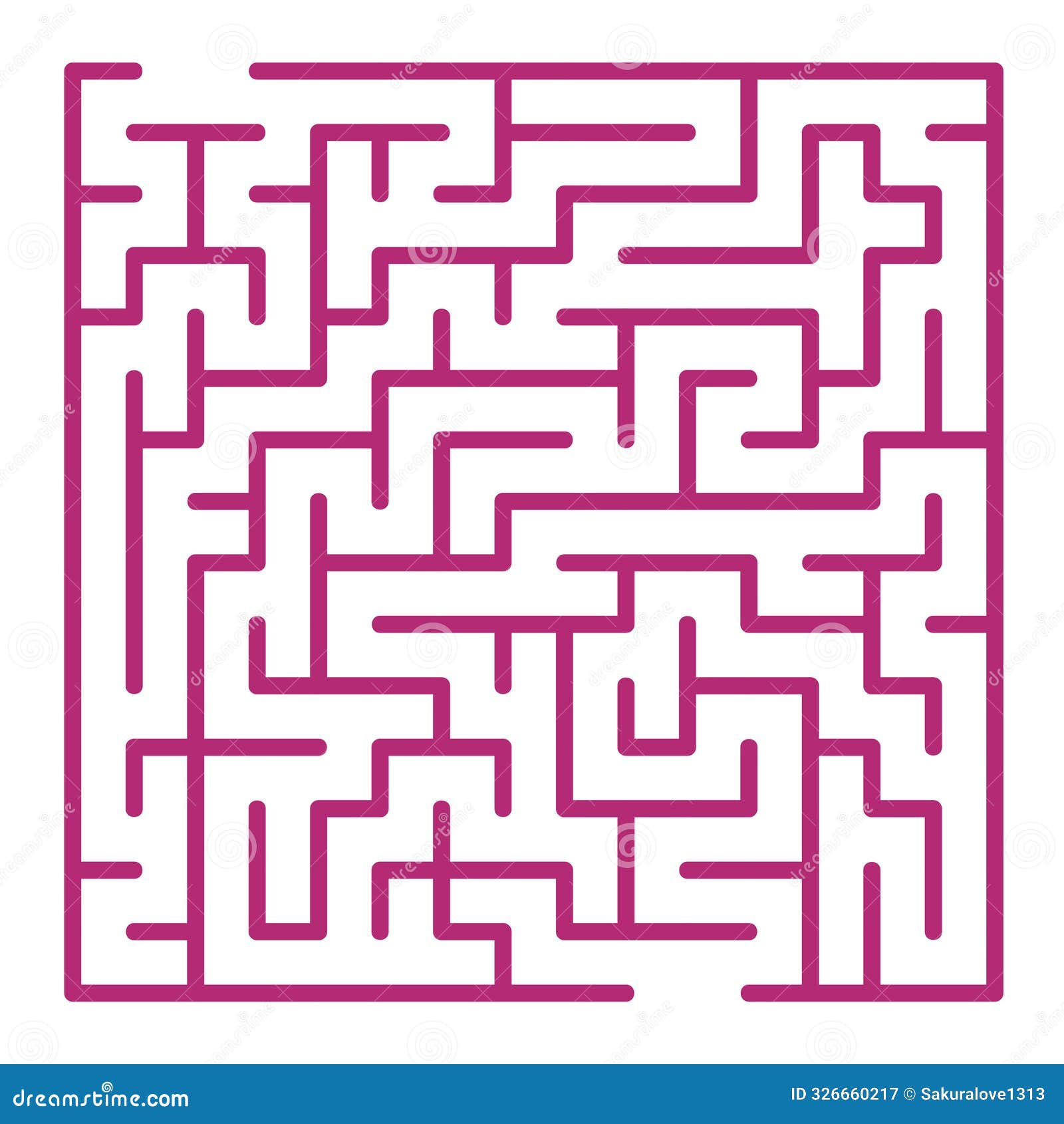 Maze Shape Design Element. There is One Entrance and Exit and One ...