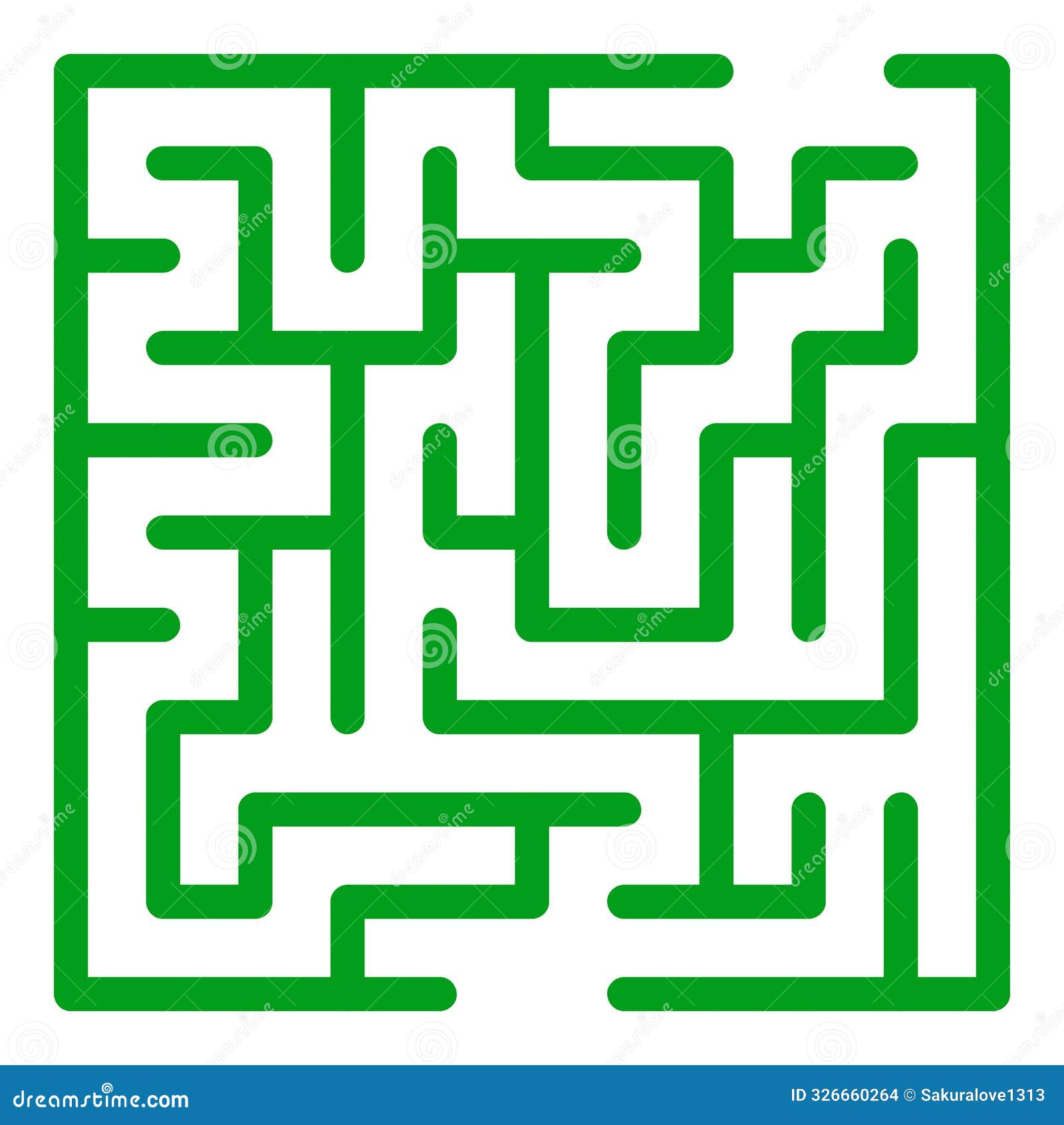 Maze Shape Design Element. There is One Entrance and Exit and One ...
