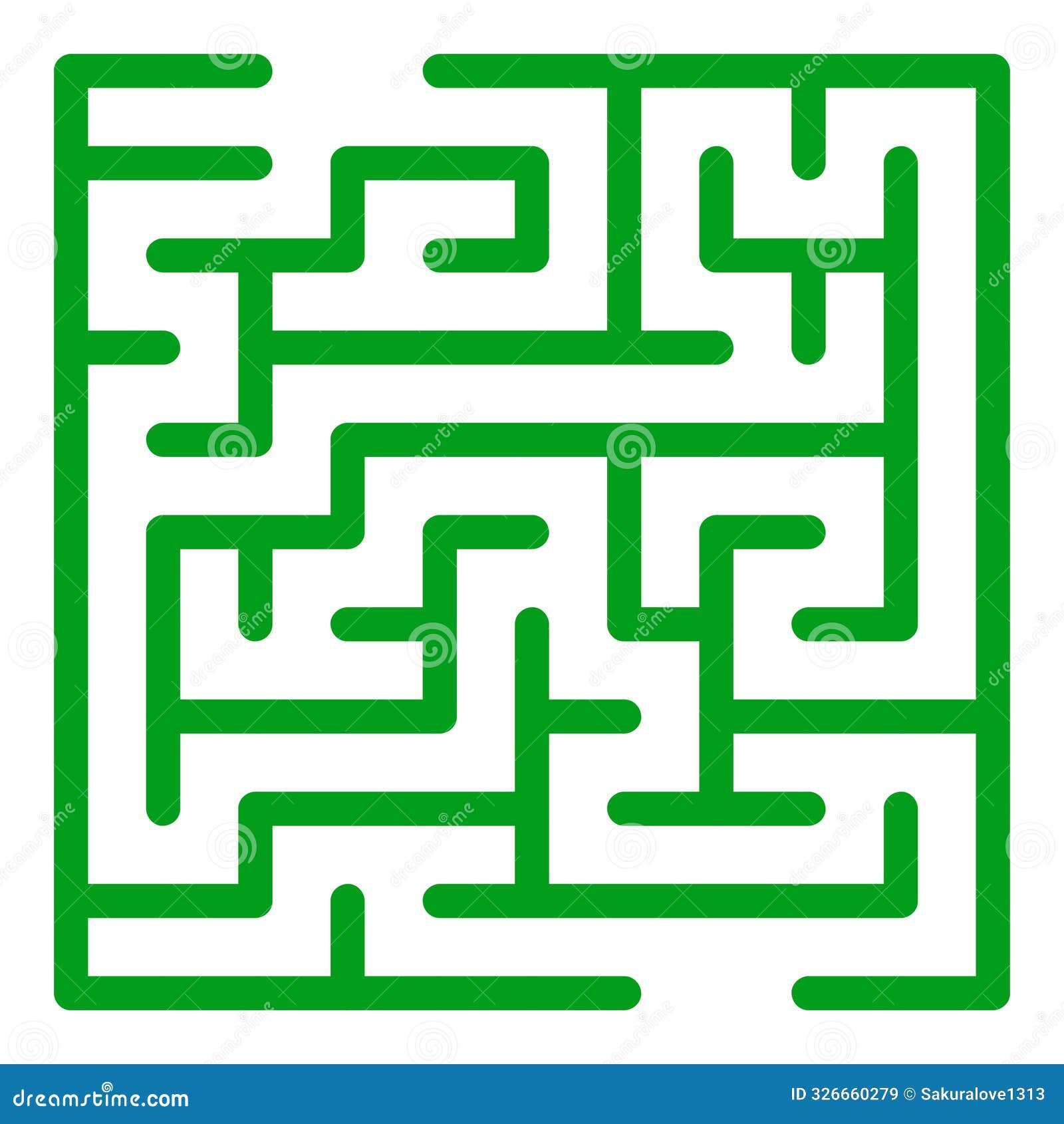 Maze Shape Design Element. There is One Entrance and Exit and One ...