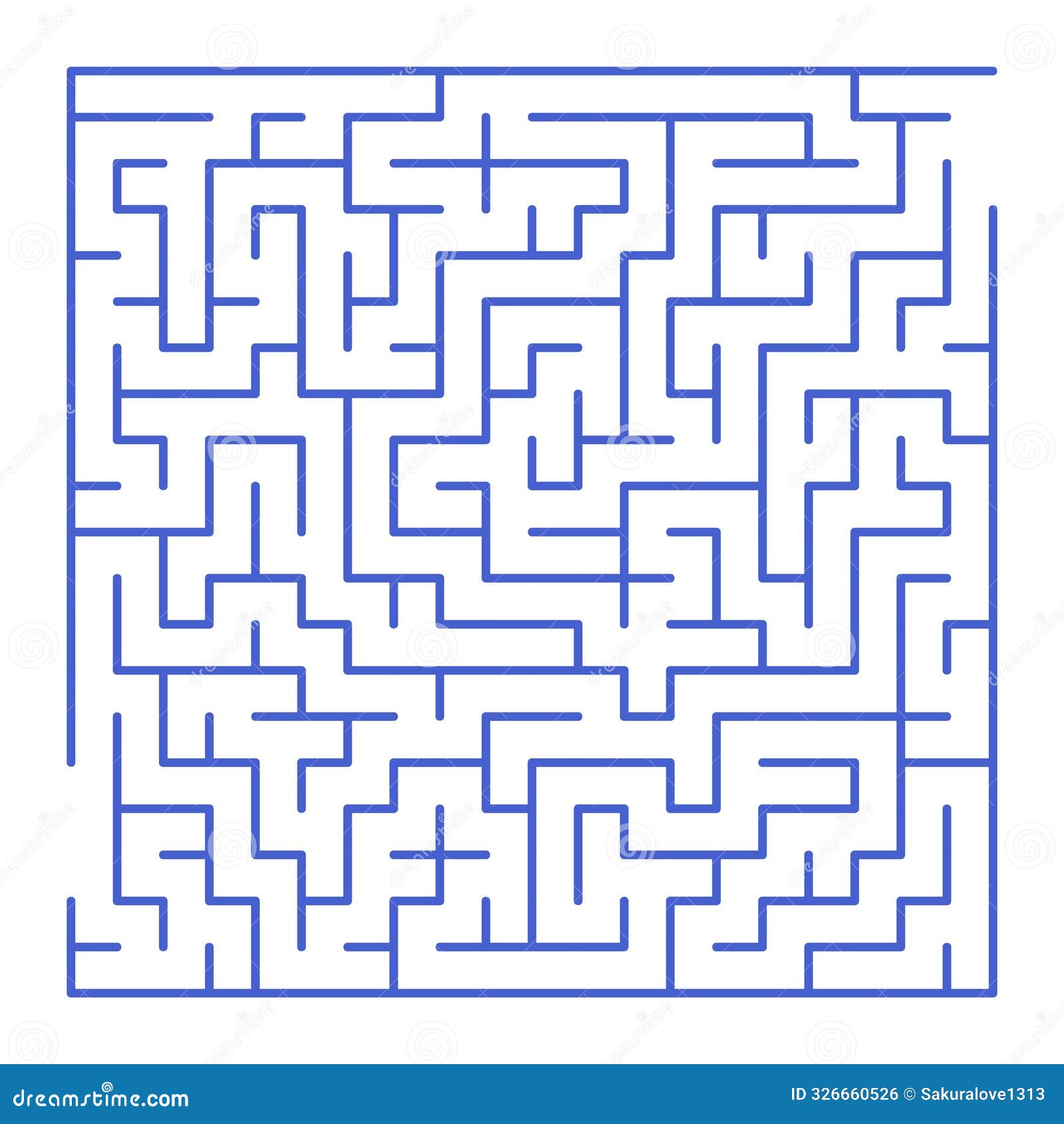 Maze Shape Design Element. There is One Entrance and Exit and One ...