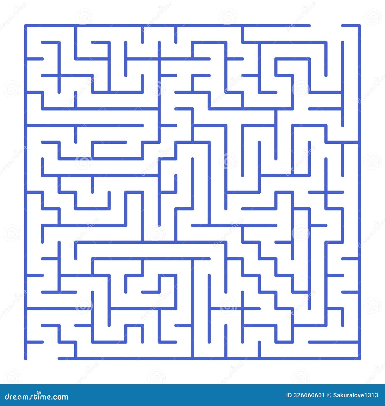 Maze Shape Design Element. There is One Entrance and Exit and One ...