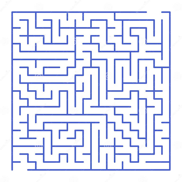 Maze Shape Design Element. There is One Entrance and Exit and One ...