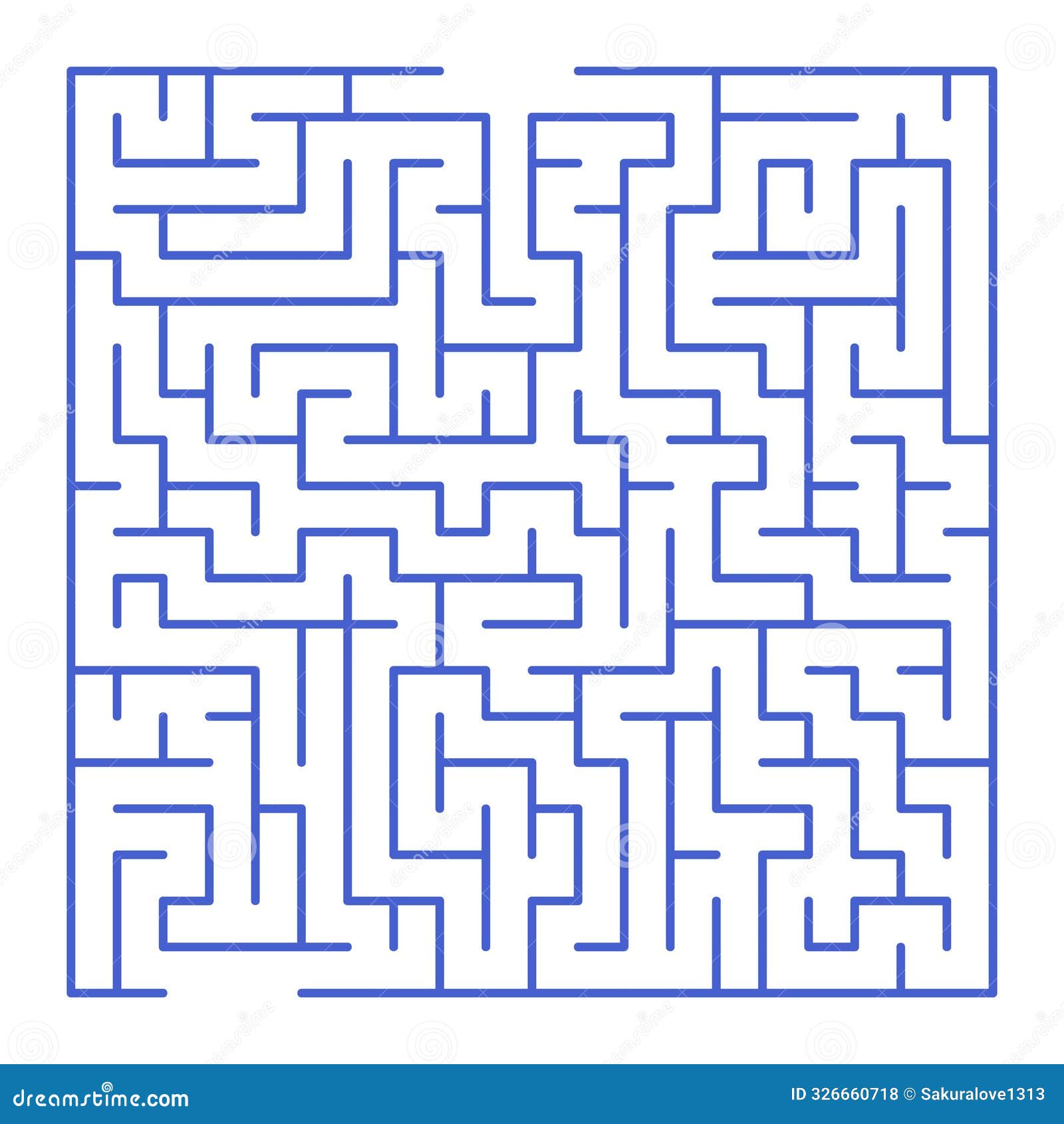 Maze Shape Design Element. There is One Entrance and Exit and One ...