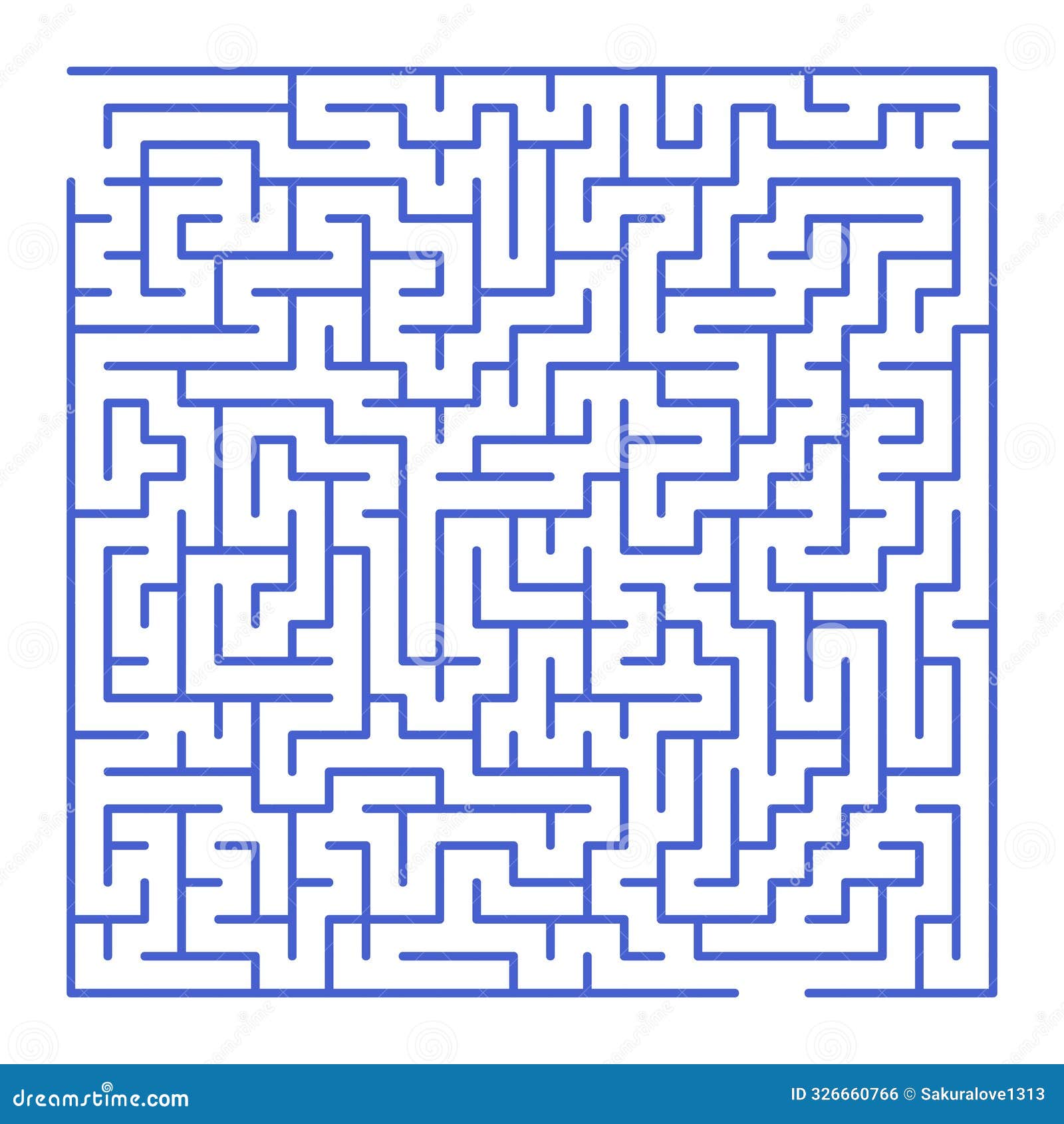 Maze Shape Design Element. There is One Entrance and Exit and One ...