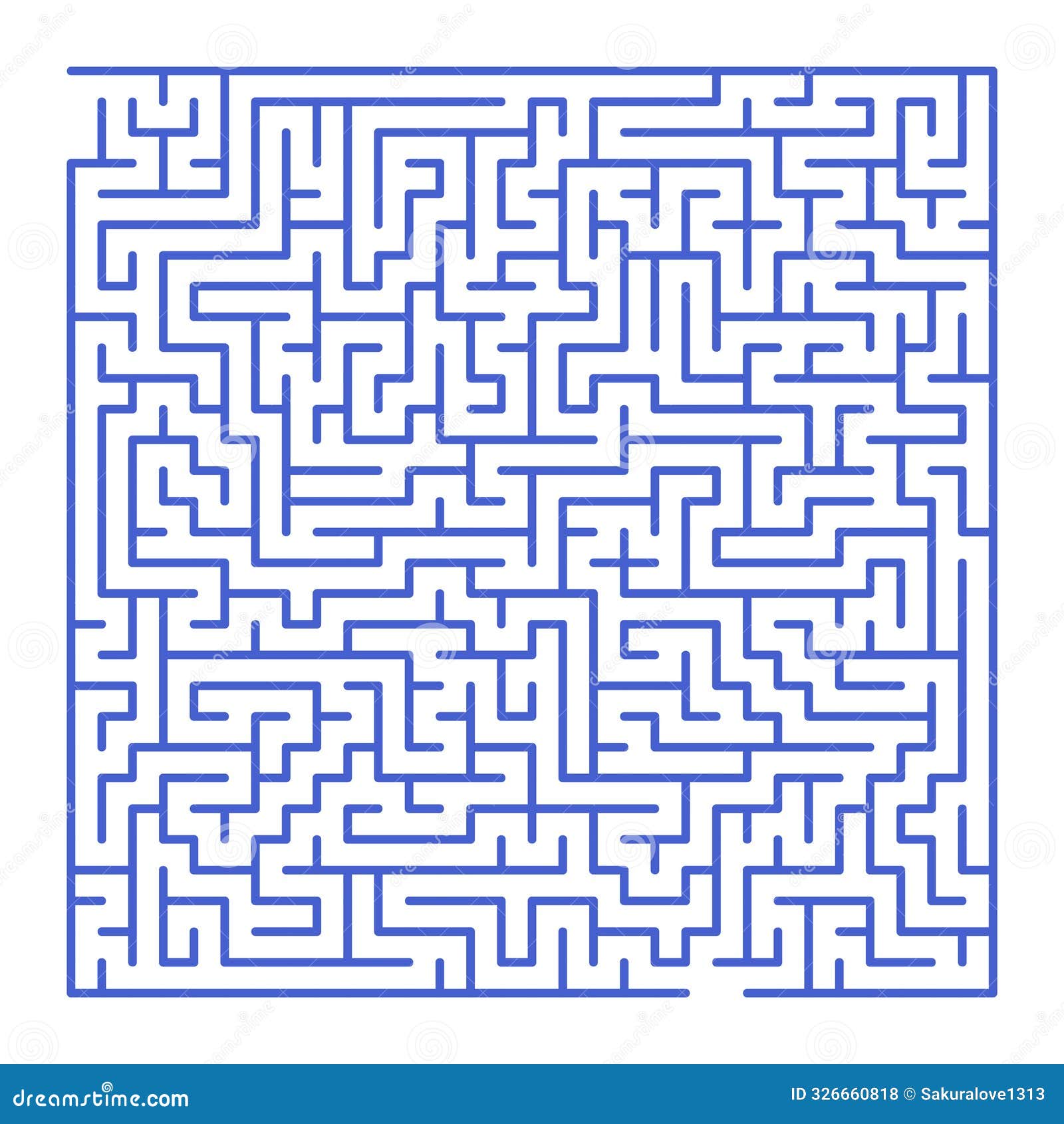 Maze Shape Design Element. There is One Entrance and Exit and One ...