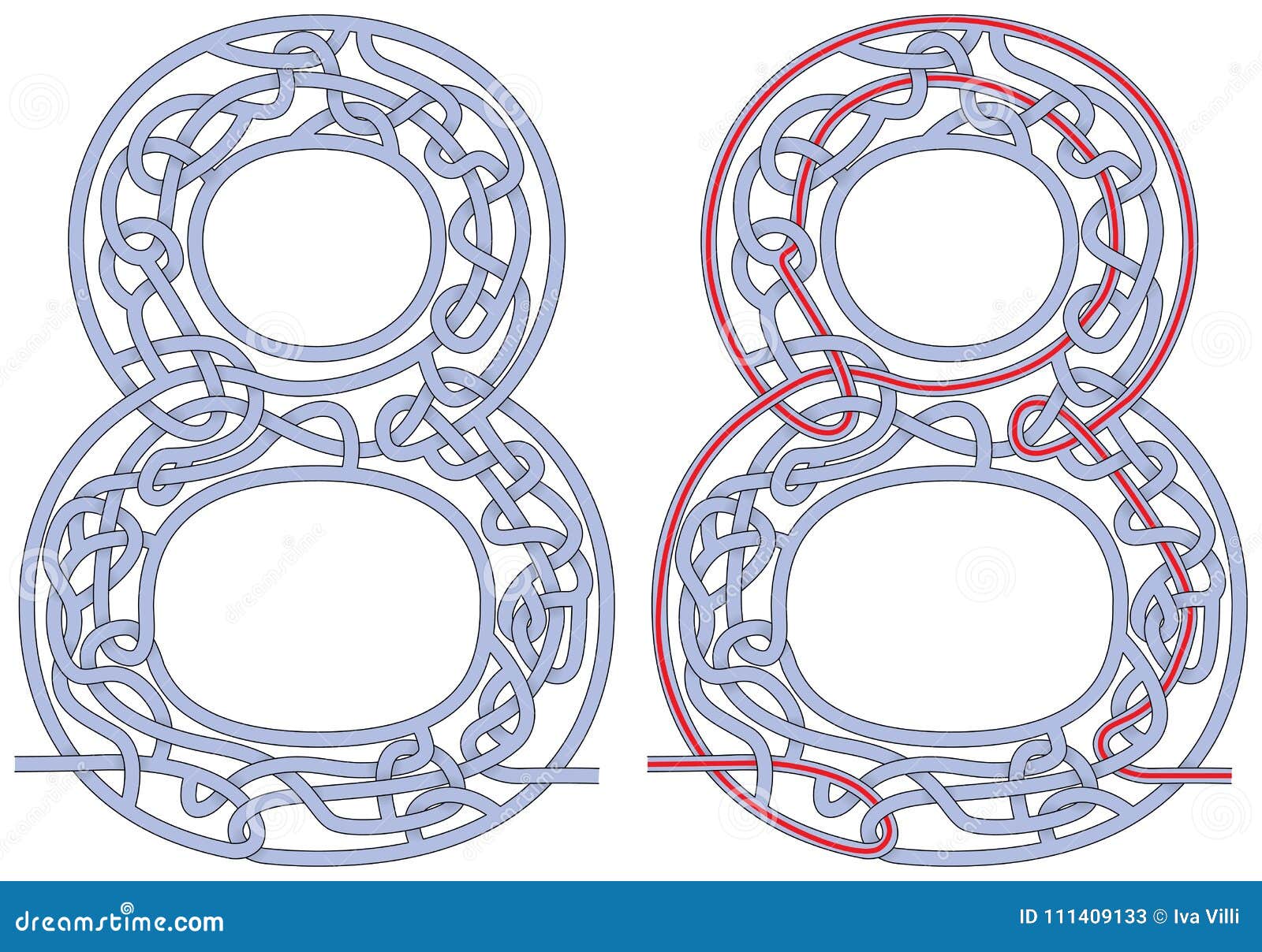 Maze eight stock vector. Illustration of drawing, maze - 111409133