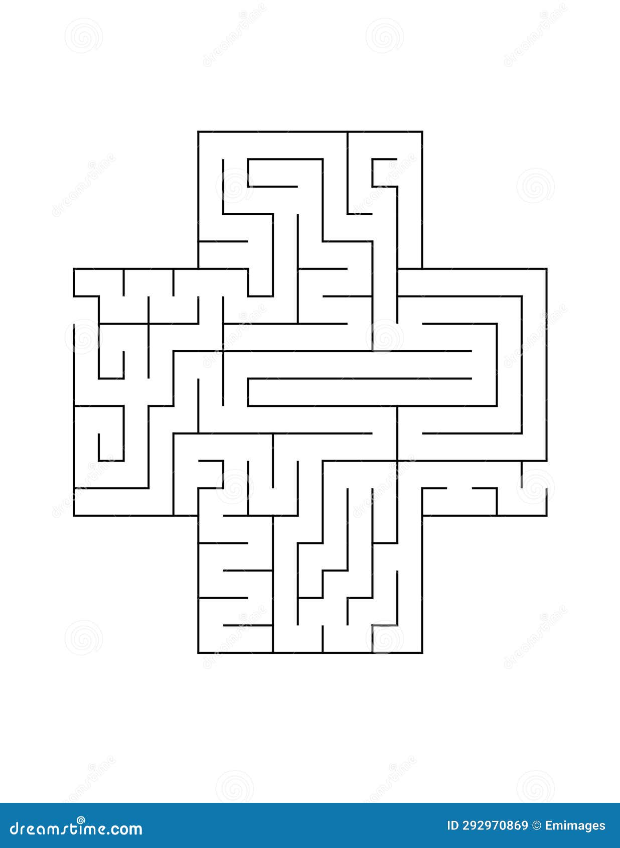 Maze Shaped Like a Plus Sign Stock Illustration - Illustration of shape ...