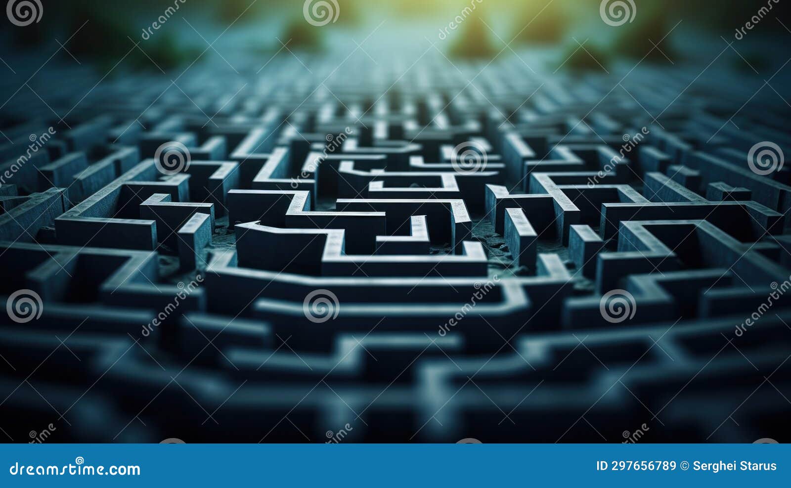 A Maze is Shown in the Middle of a Forest, AI Stock Illustration ...