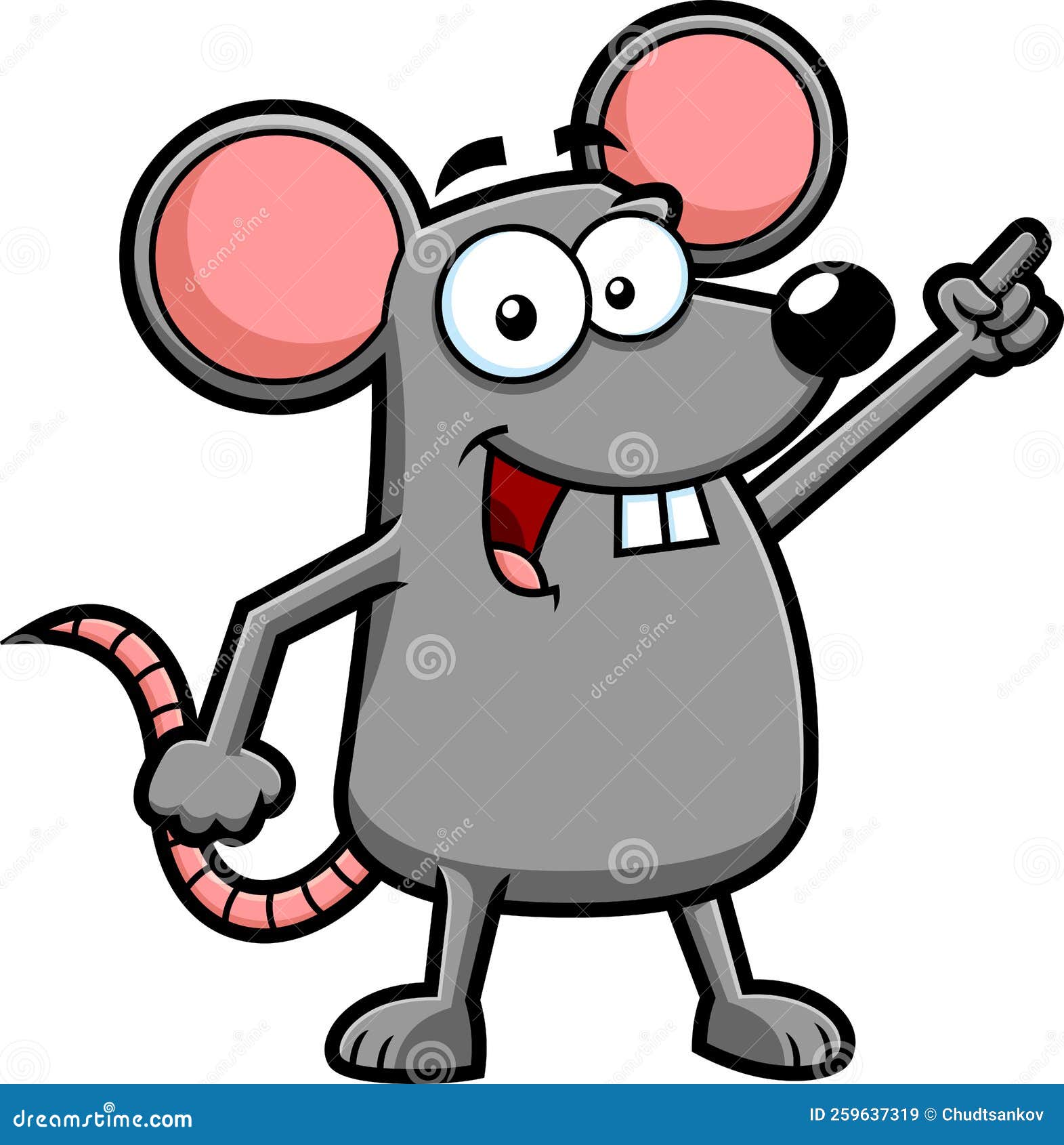 Funny Mouse Cartoon Character Pointing Stock Vector - Illustration of ...