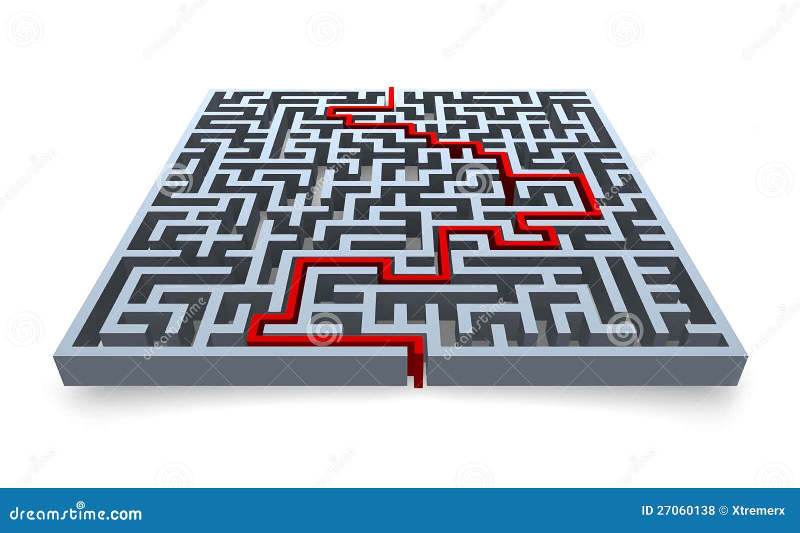 Maze and solution stock illustration. Illustration of challenge - 27060138