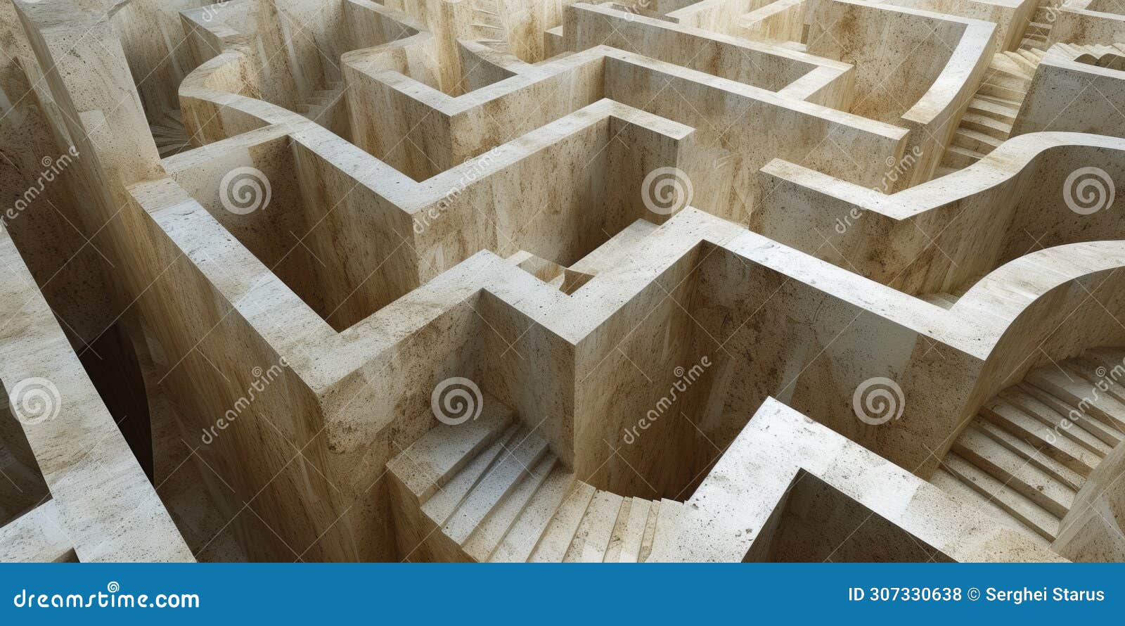 A Maze of Stairs and a Large Stone Wall with an Opening, AI Stock Photo ...