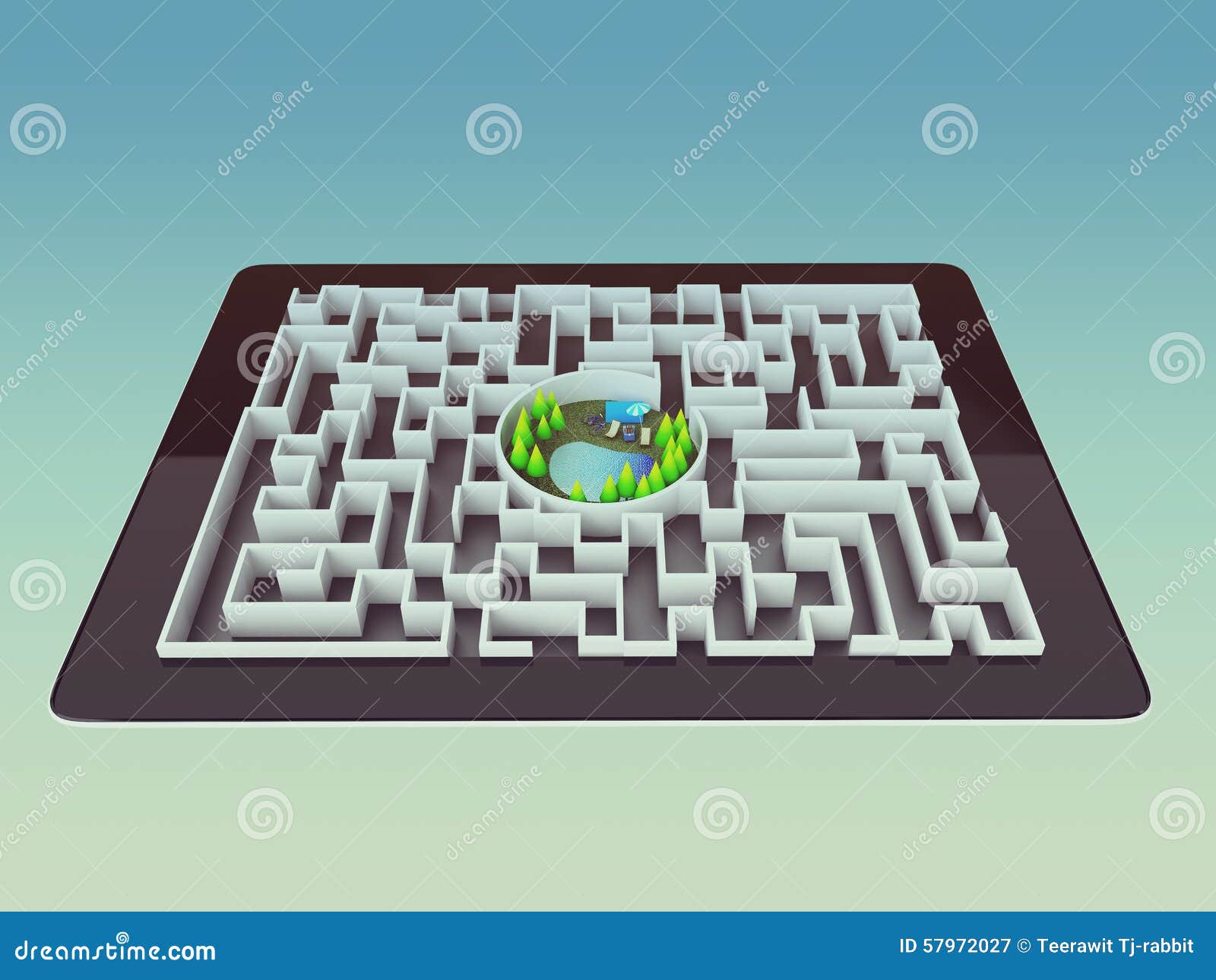Maze Strategy Success Solution Determination Direction Concept Stock ...