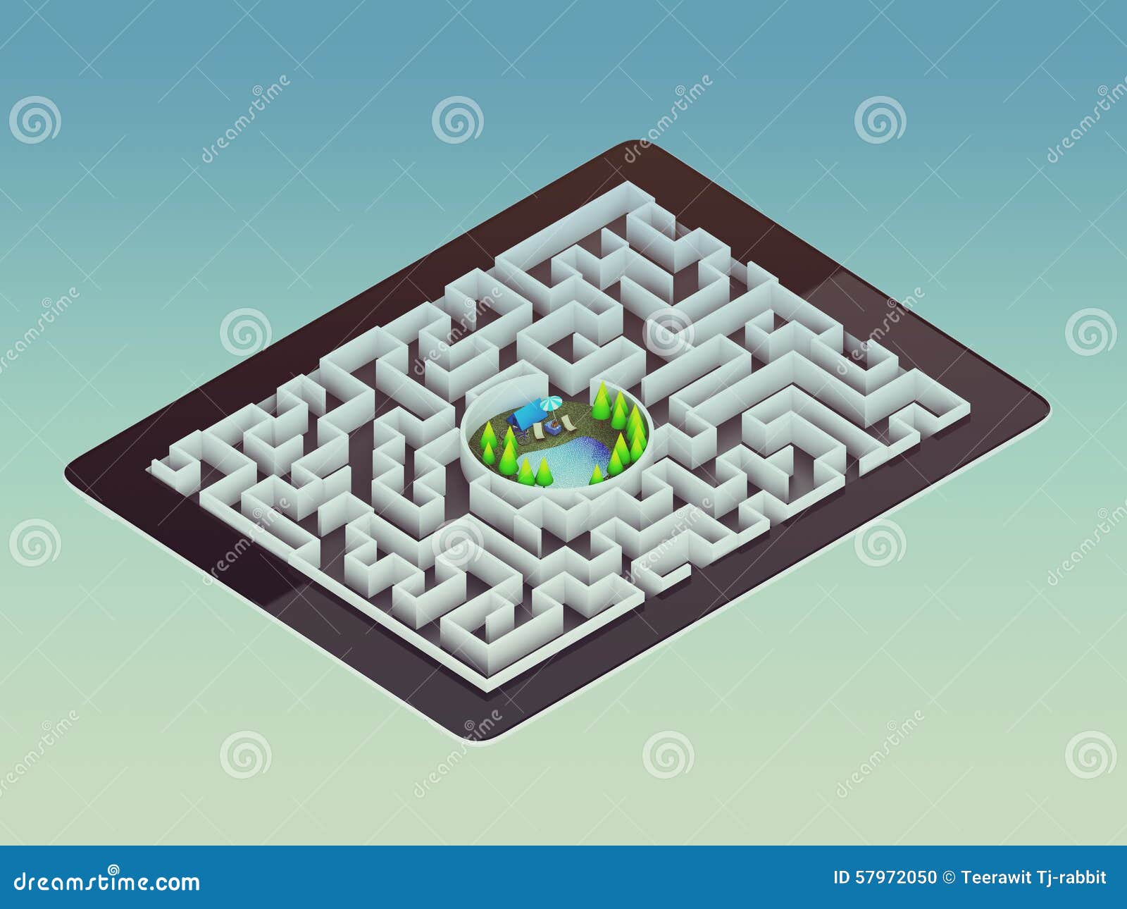 Maze Strategy Success Solution Determination Direction Concept Stock ...