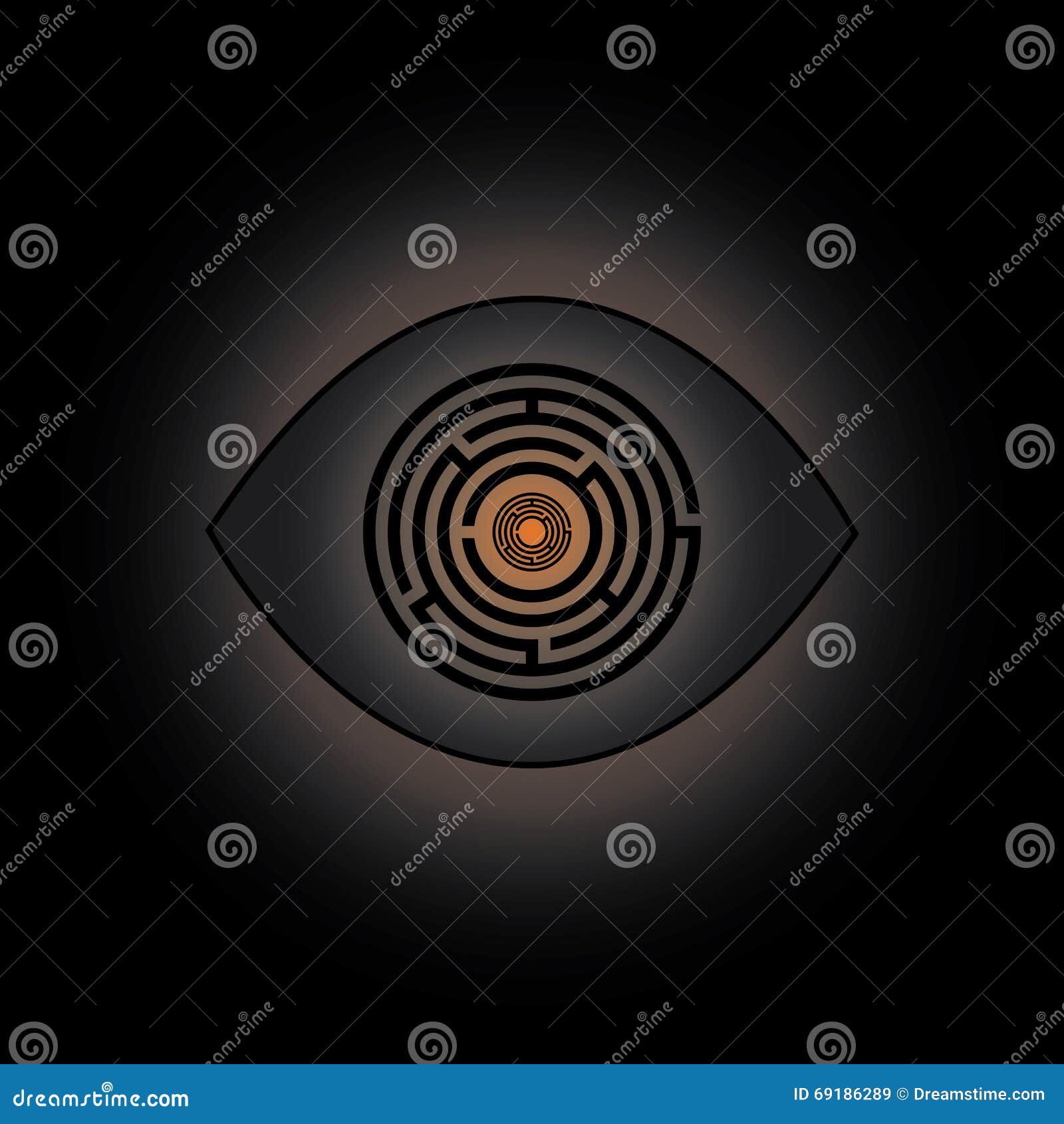 Maze symbol eye stock vector. Illustration of entrance - 69186289