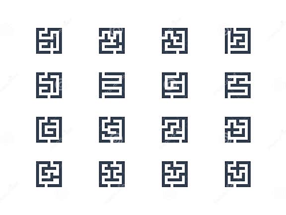 Maze symbols stock vector. Illustration of object, icon - 33343038