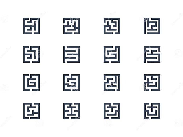 Maze symbols stock vector. Illustration of object, icon - 33343038