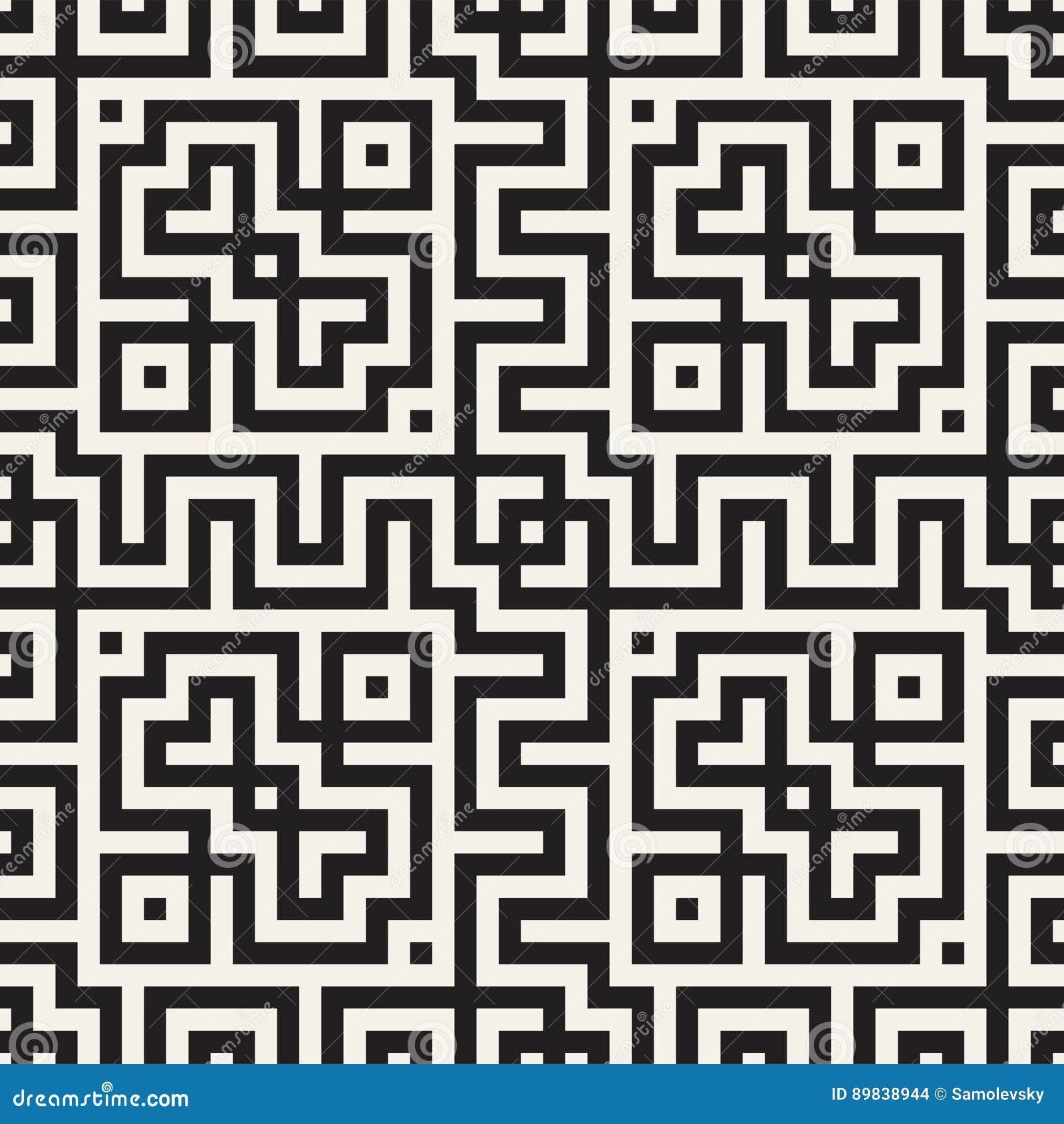 Maze Tangled Lines Contemporary Graphic. Abstract Geometric Background Design. Vector Seamless ...