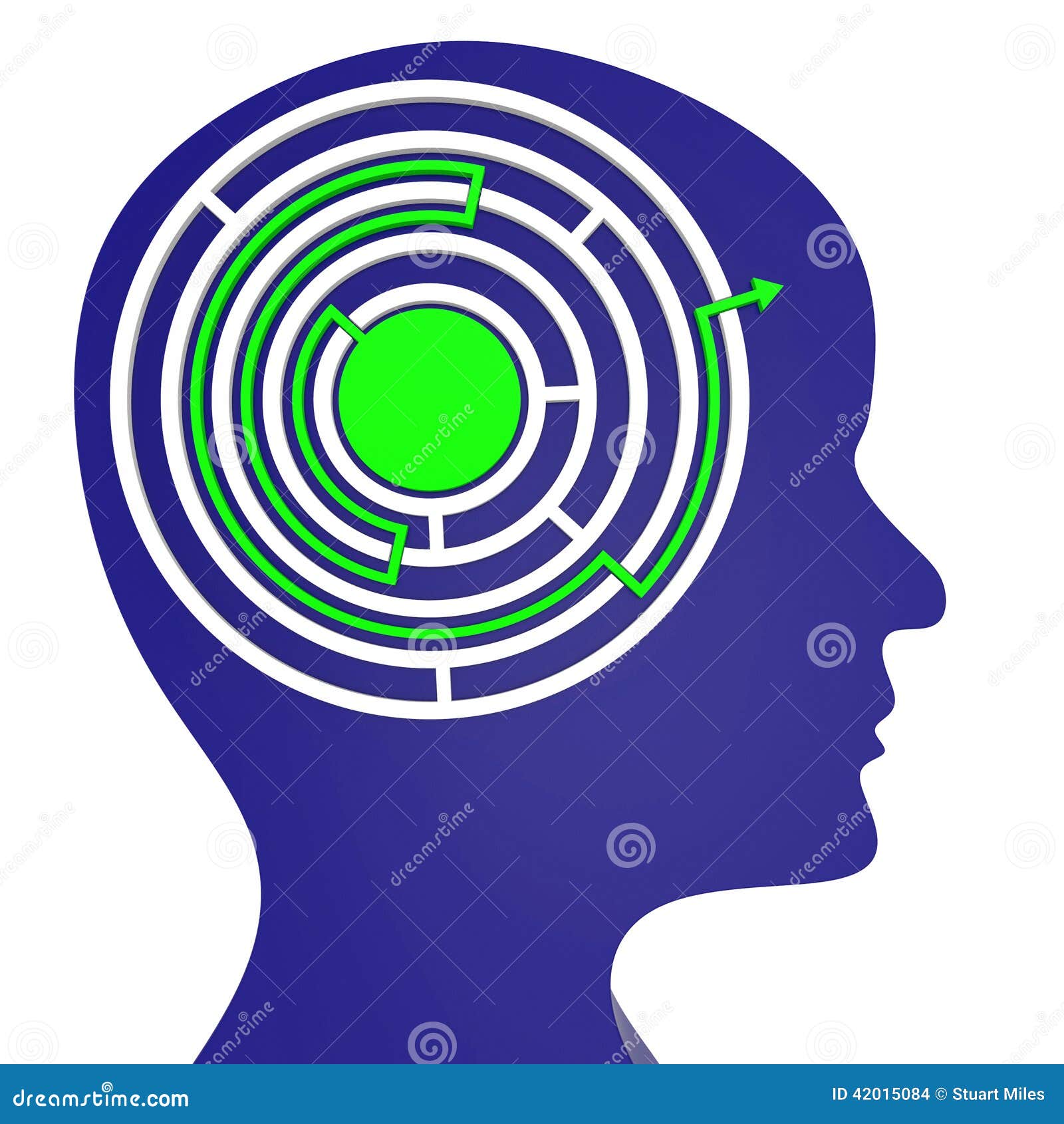 Maze Think Shows Labyrinth Difficulty Et Perspective Illustration Stock ...