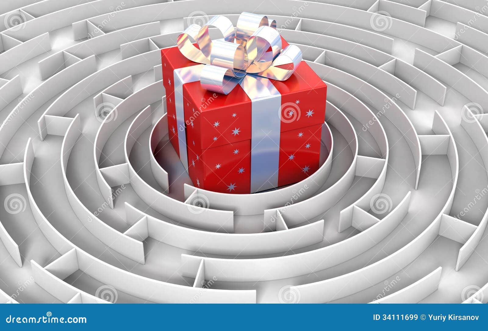Maze to gift stock illustration. Illustration of maze - 34111699