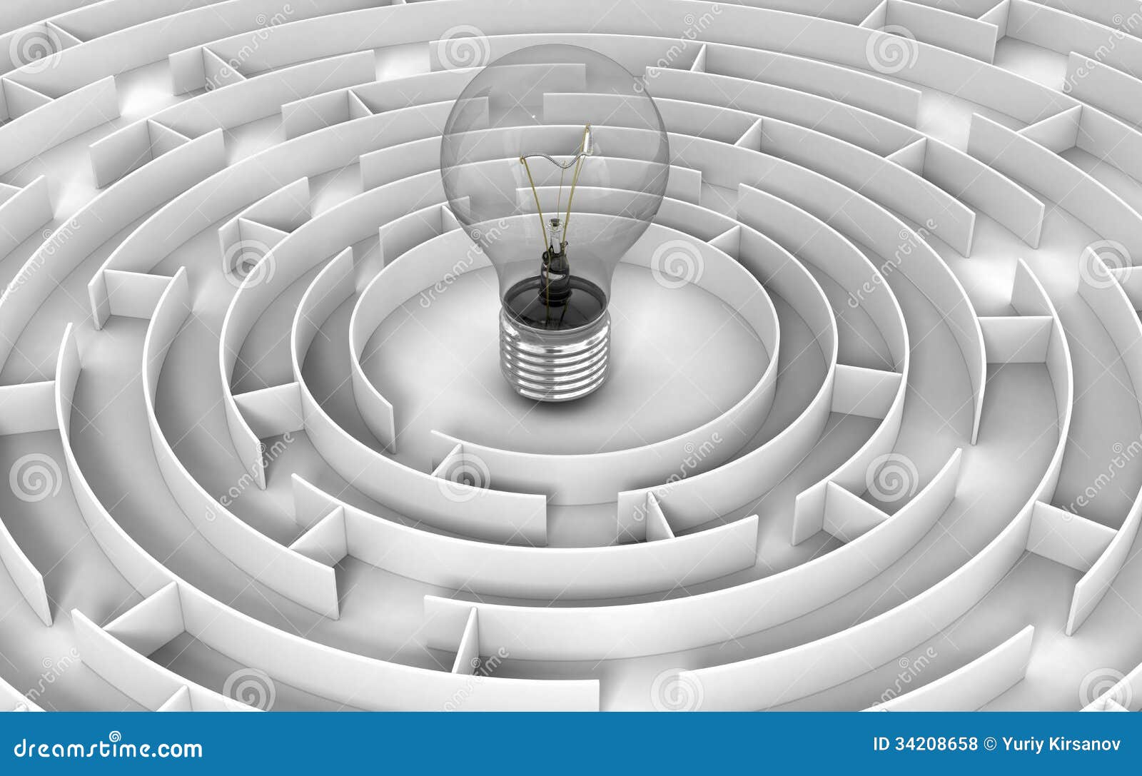Maze to Light Bulb stock illustration. Illustration of glass - 34208658