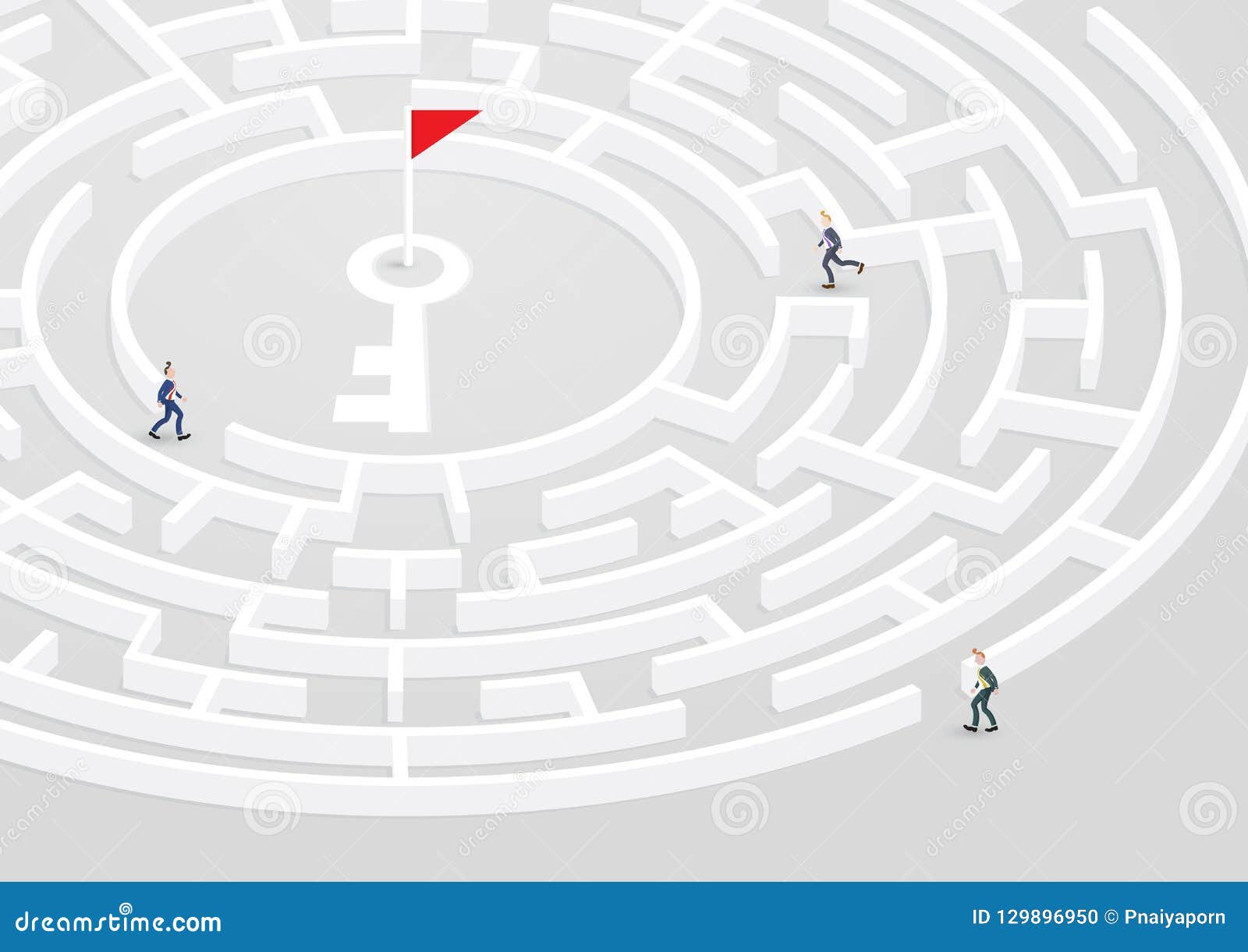 Maze to success stock illustration. Illustration of achievement - 129896950
