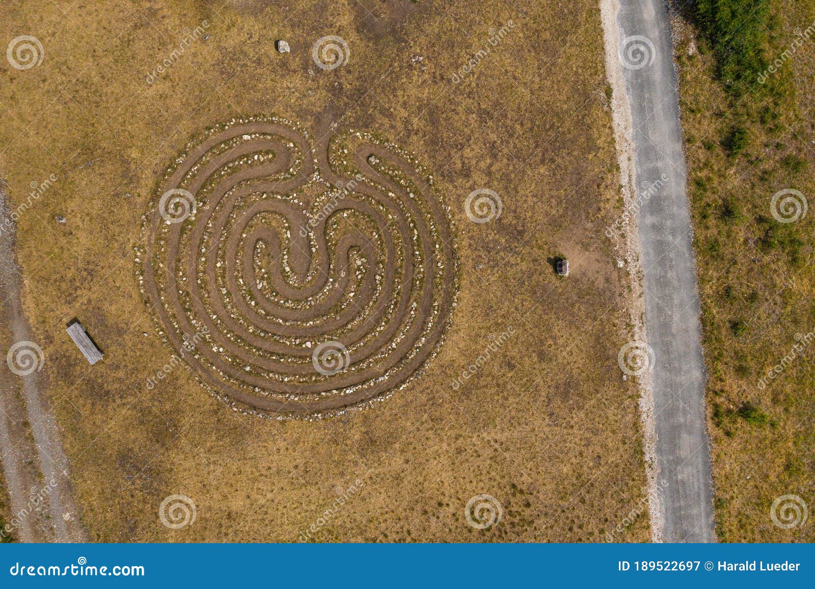 A maze in top view stock image. Image of hilly, path - 189522697