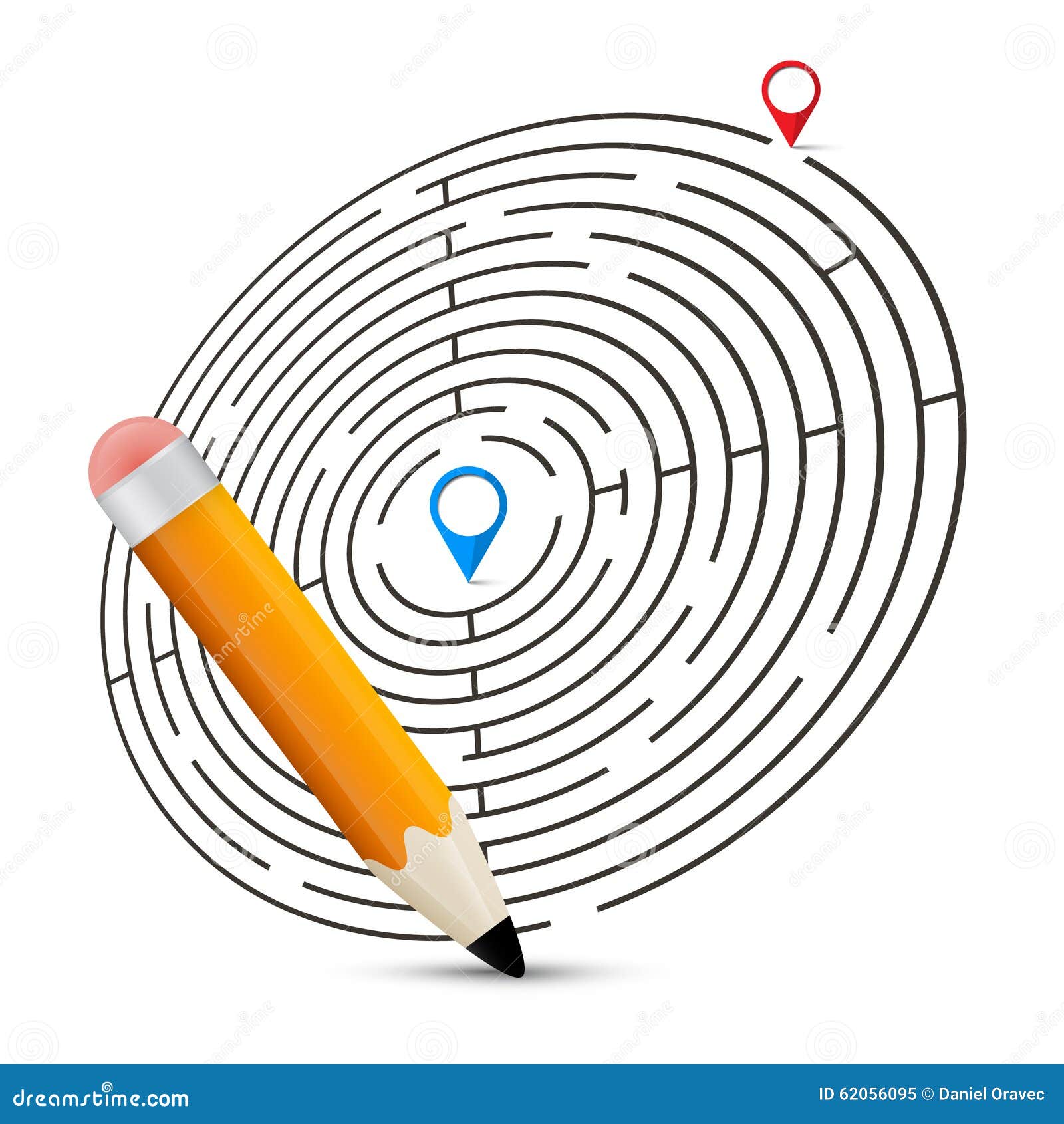 Maze Vector Illustration with Labels Stock Vector - Illustration of ...